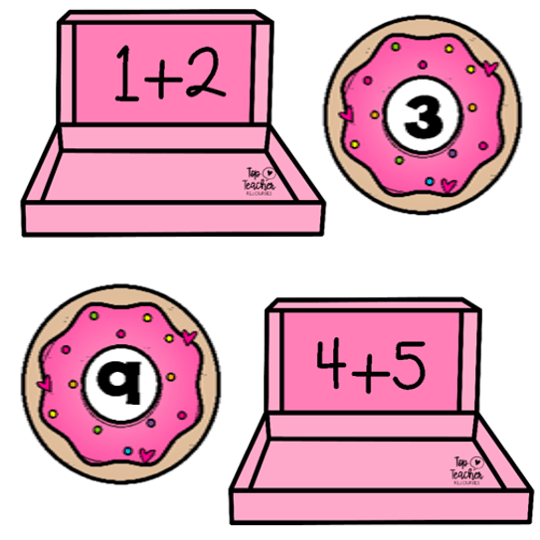 Near Doubles Donut Sticks Matching Game - Top Teacher