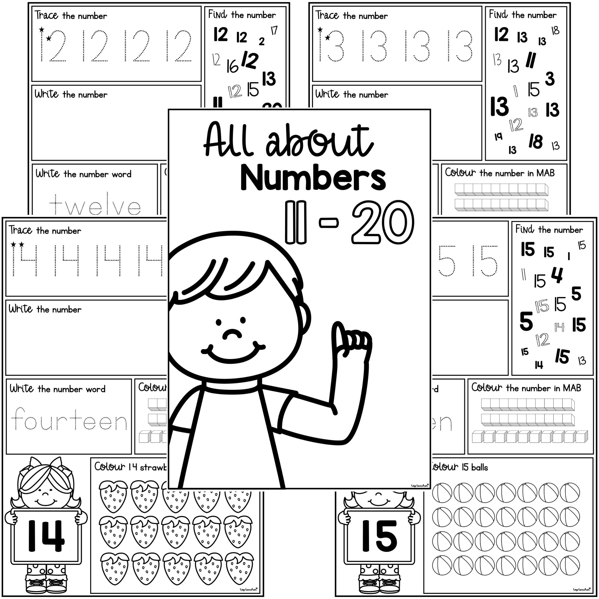 Printable Number Worksheets 11 20 Number Words 1 To 20 Worksheets