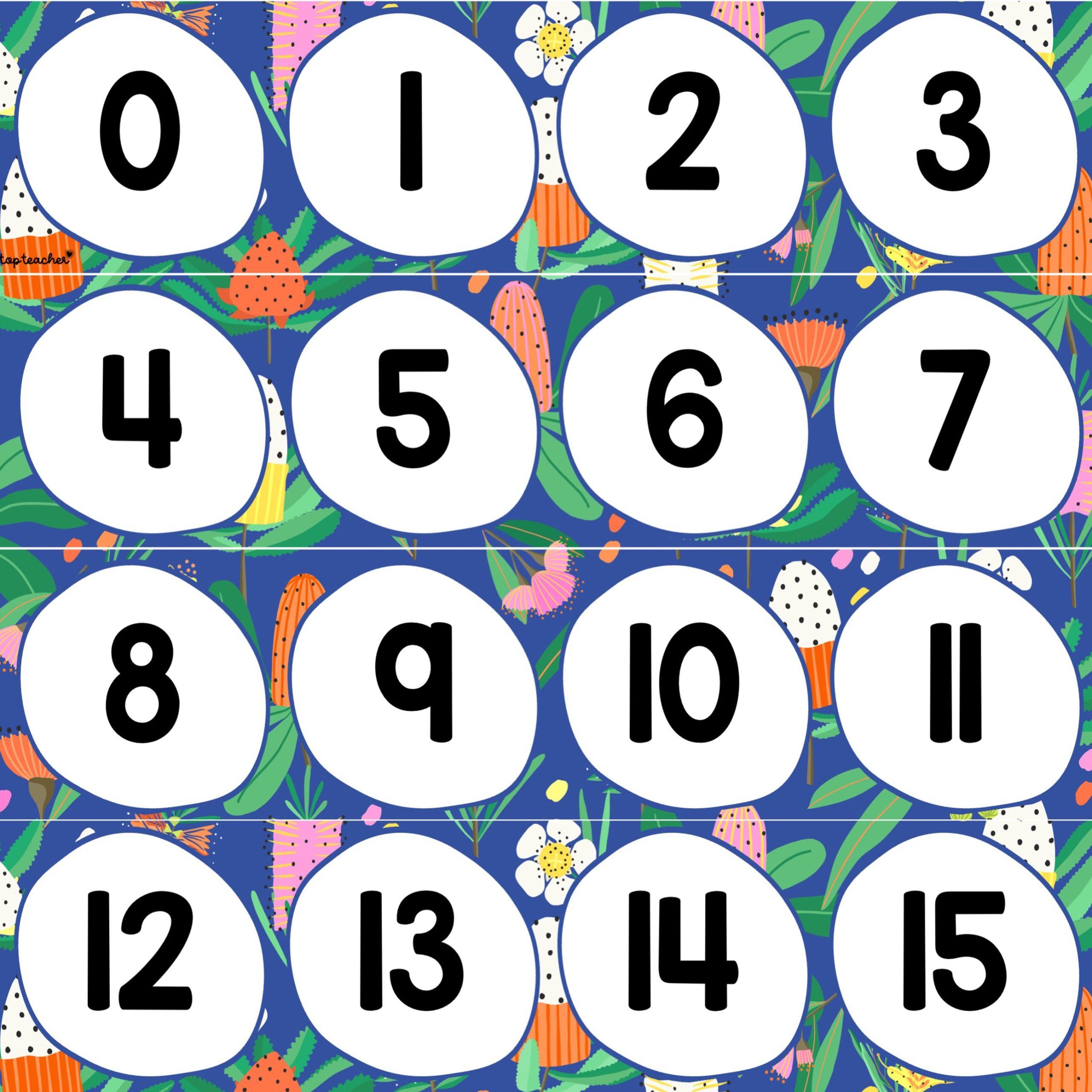 Number Line Let’s Bloom Print - Top Teacher