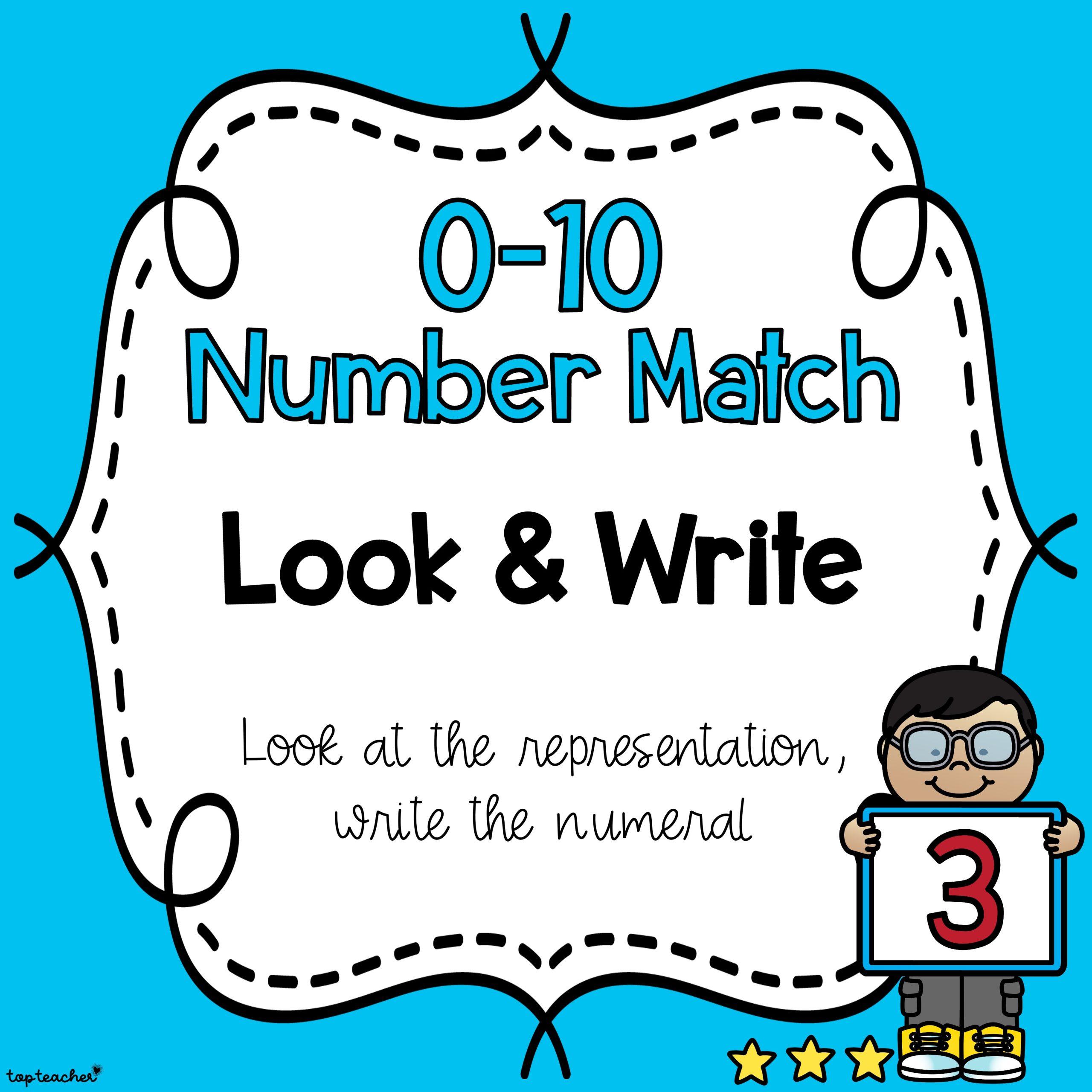 0-10 Number Match Look & Write POWERPOINT - Top Teacher