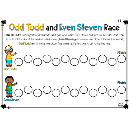 Odd Todd & Even Steven Race Game - Top Teacher