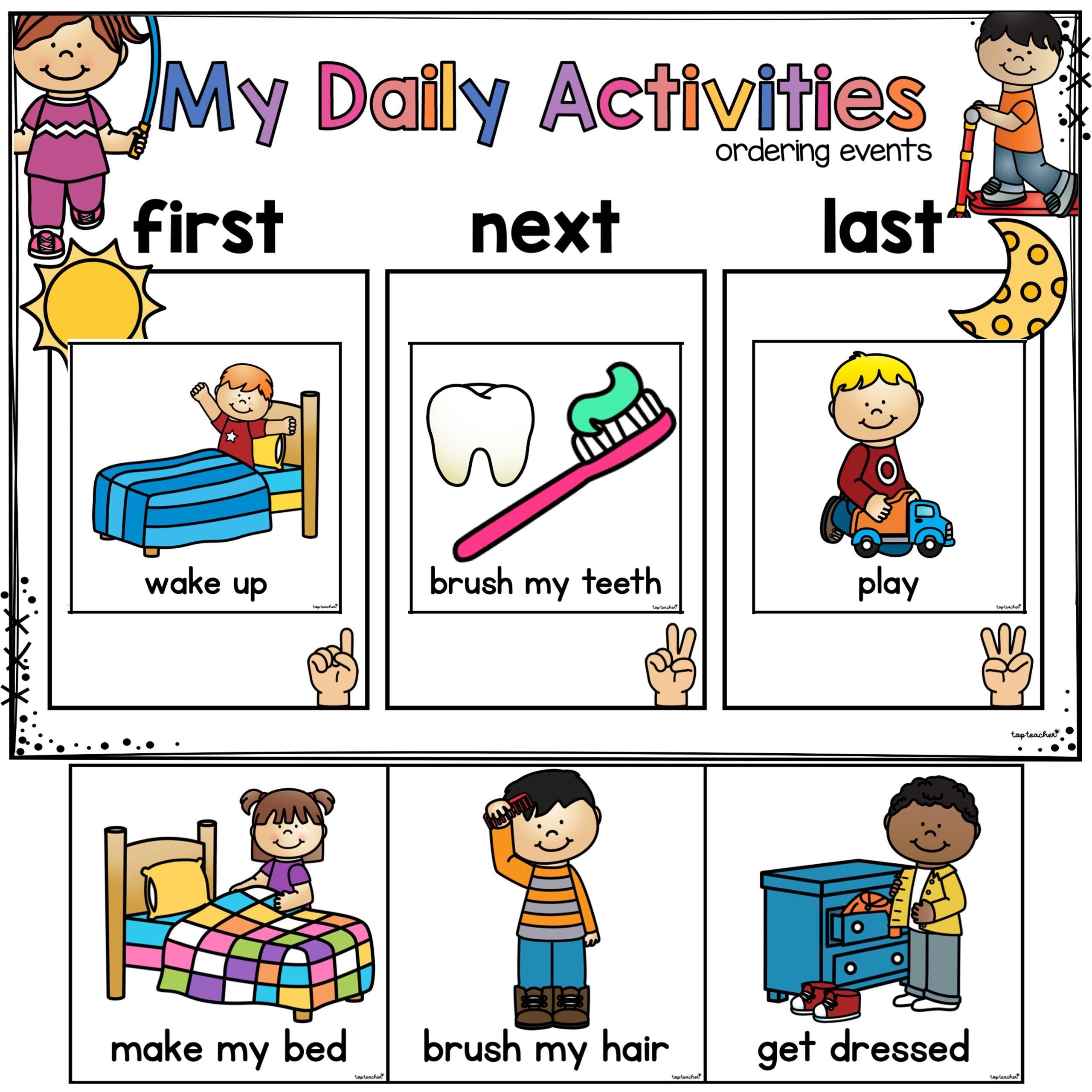 Ordering Daily Events Mat - Top Teacher