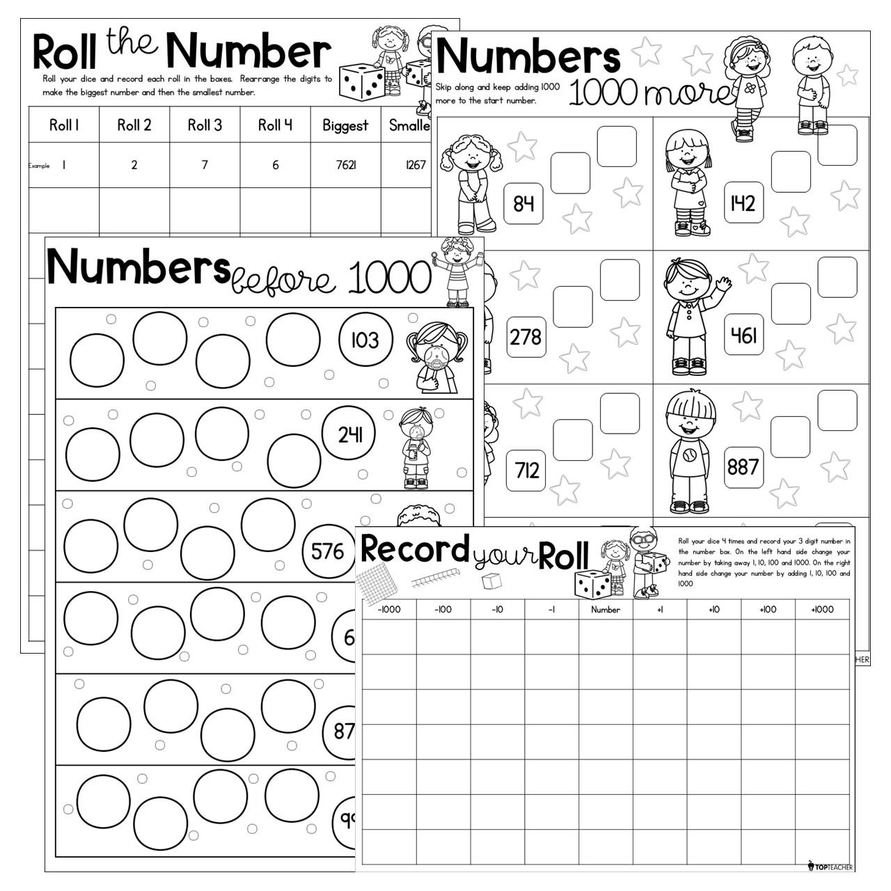 Place Value Bundling Worksheets