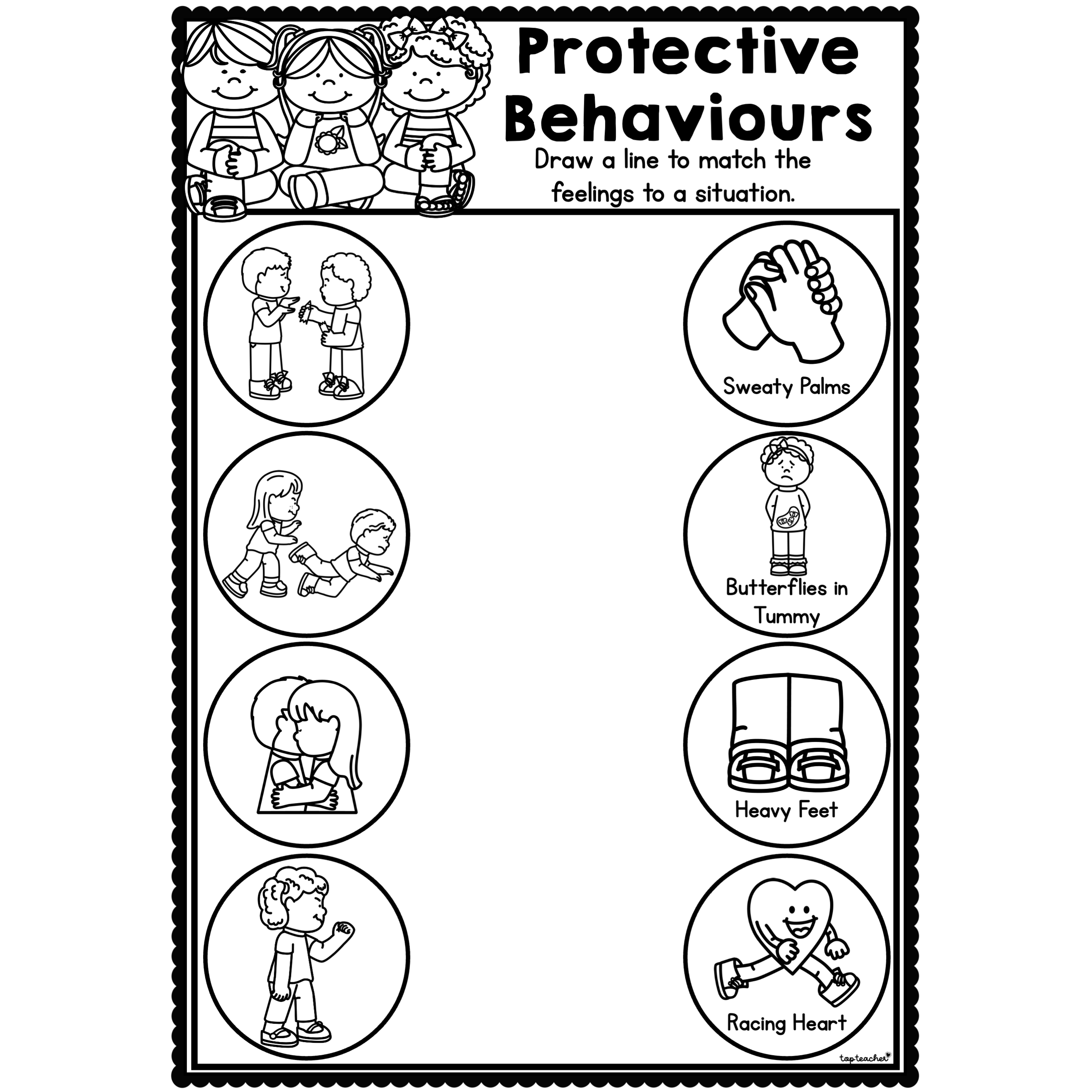 Protective Behaviours: Health Worksheet - Top Teacher