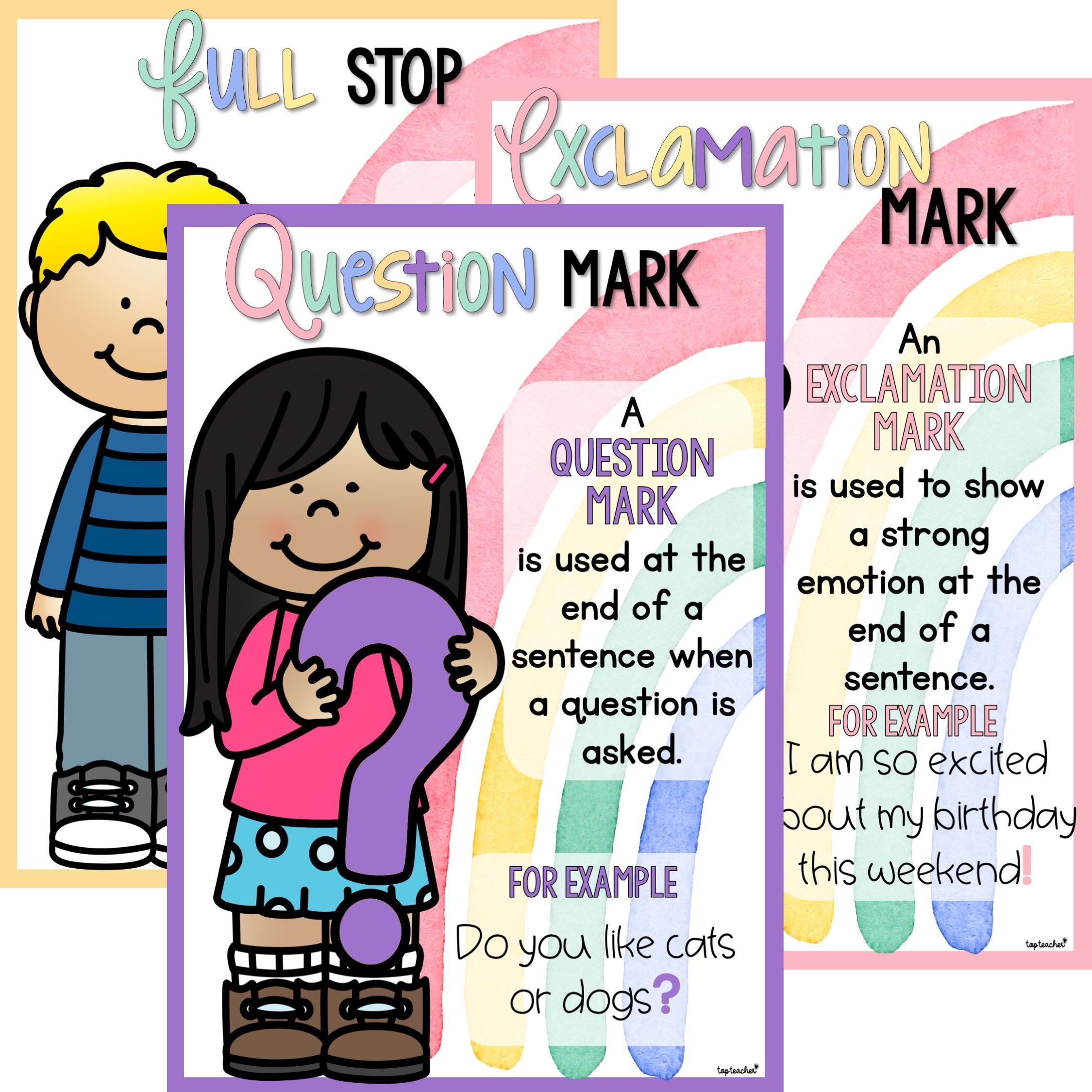 Punctuation Posters Rainbow - Top Teacher