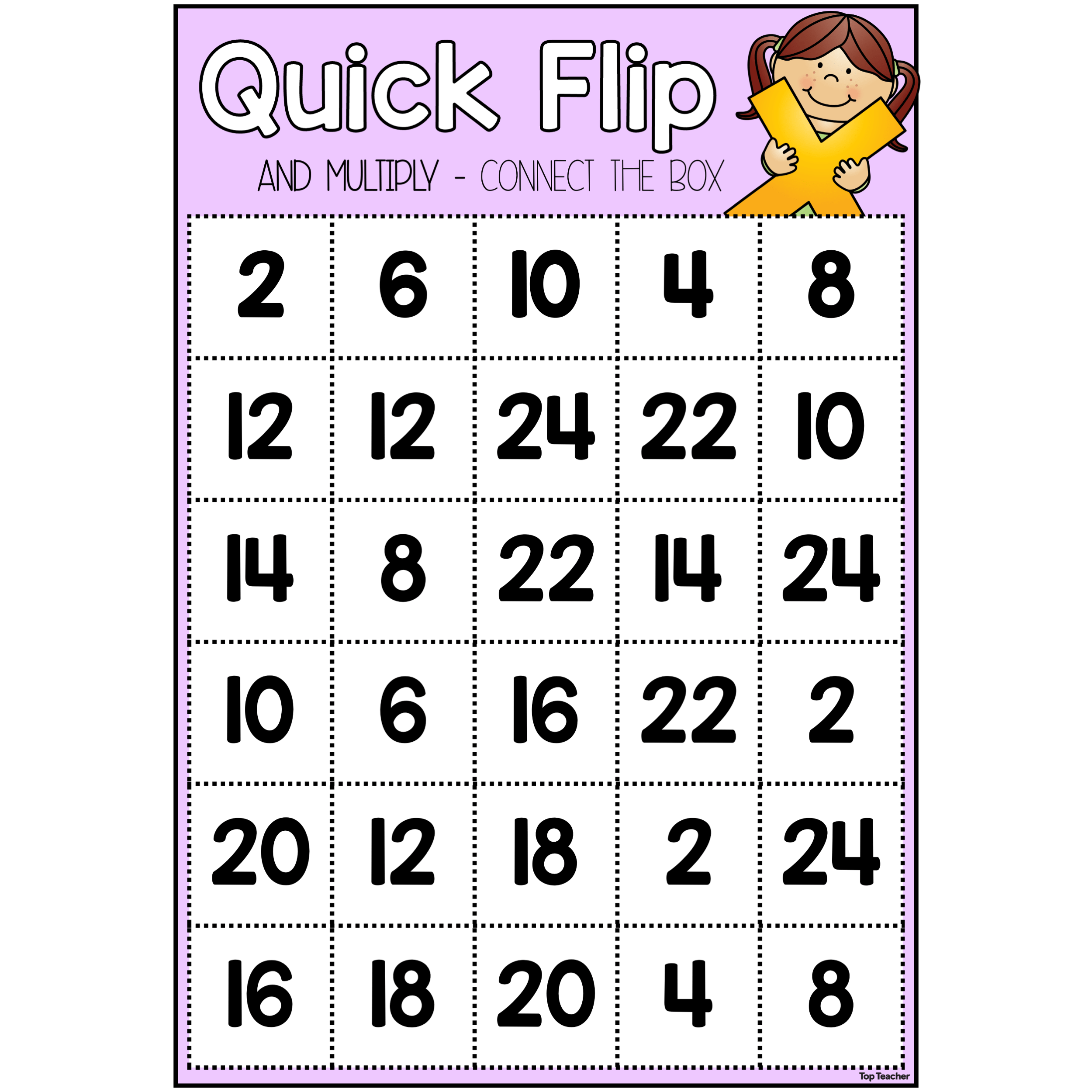 Quick Flip & Multiply: Connect the Box - Top Teacher