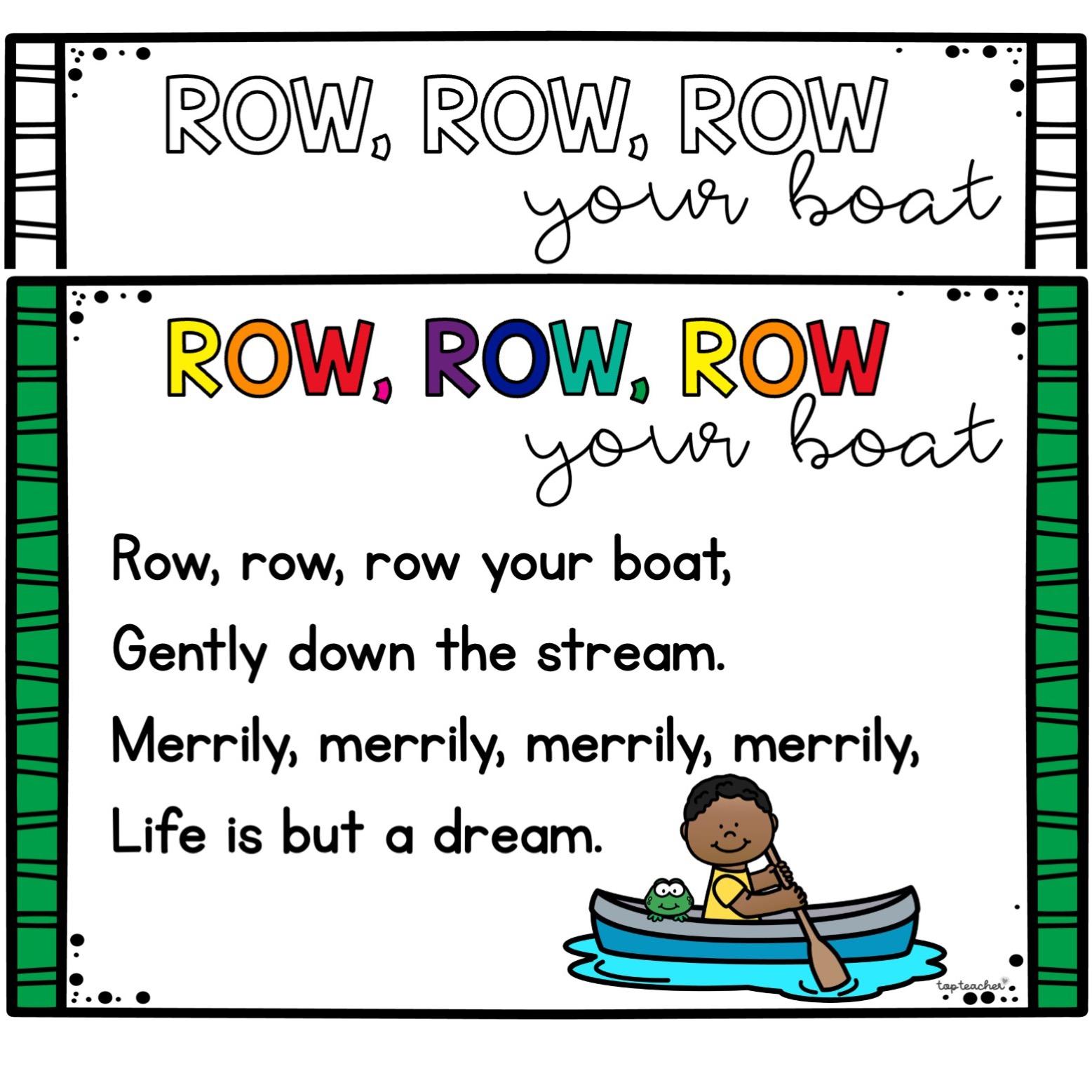 Words Row Your Boat