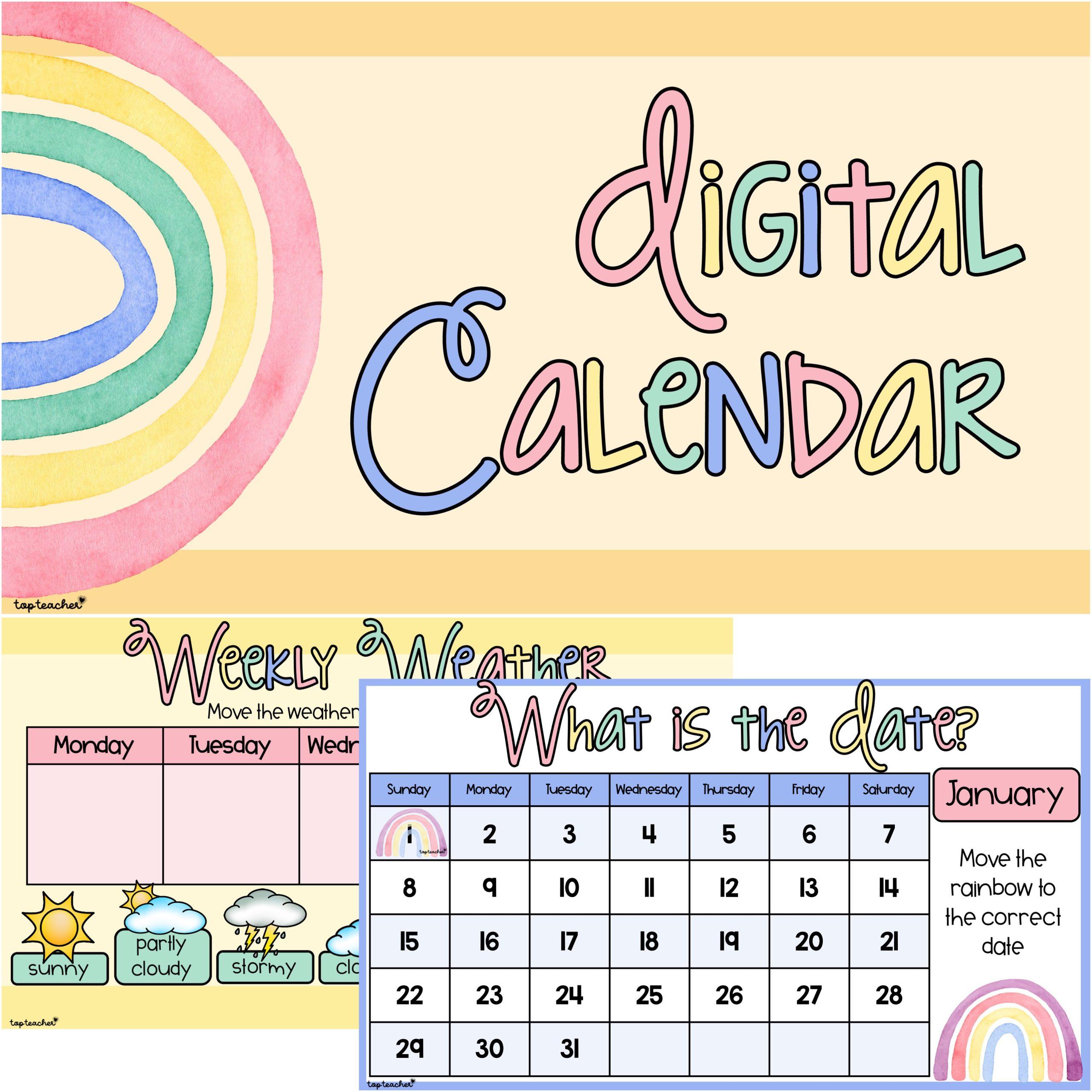 2026 Calendar Rainbow POWERPOINT - Top Teacher
