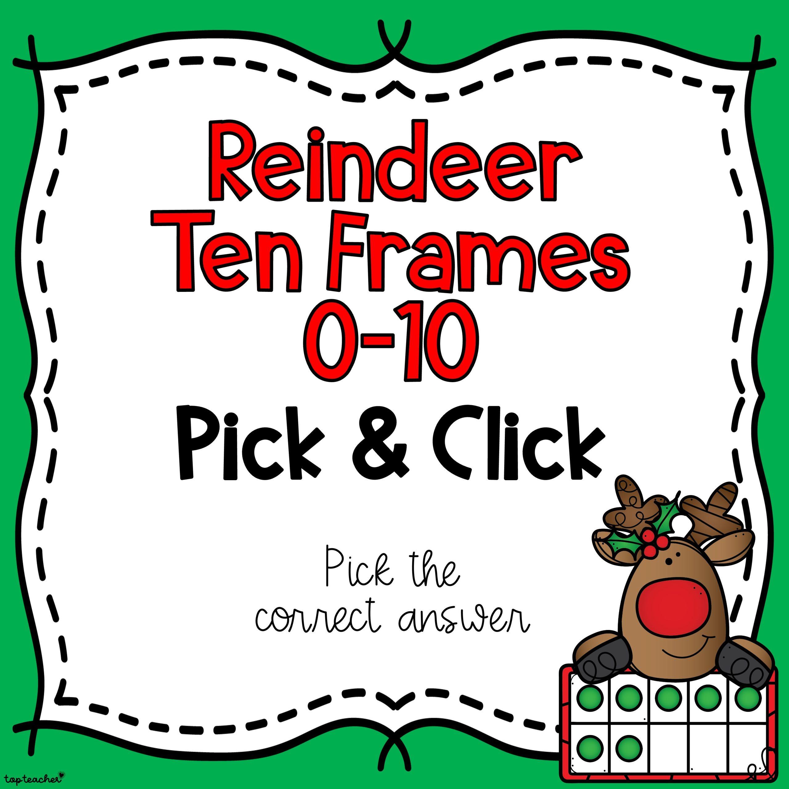 Christmas 0-10 Ten Frames Pick & Click POWERPOINT - Top Teacher