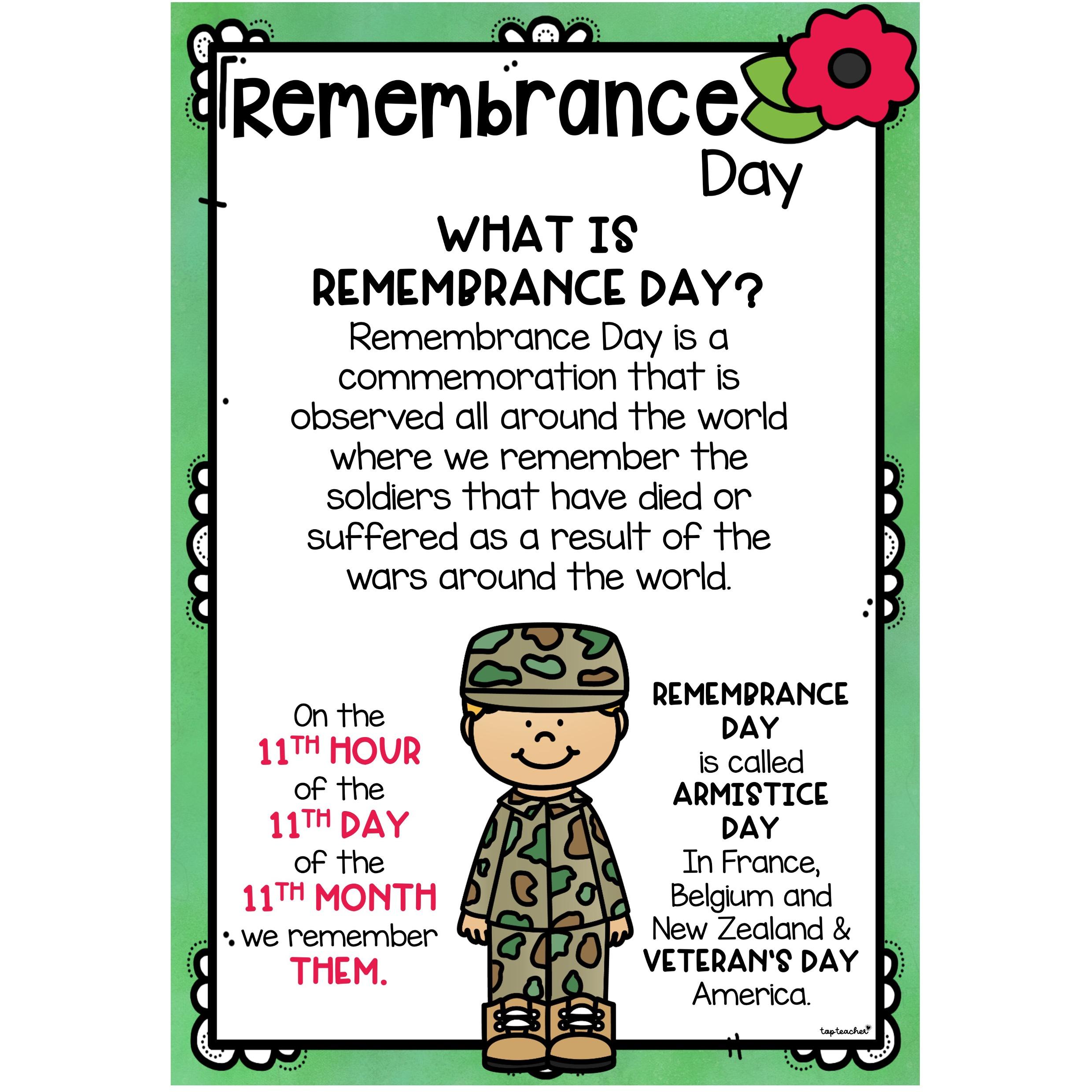 ANZAC Day: Holding a Poppy Handprint Craft - Top Teacher