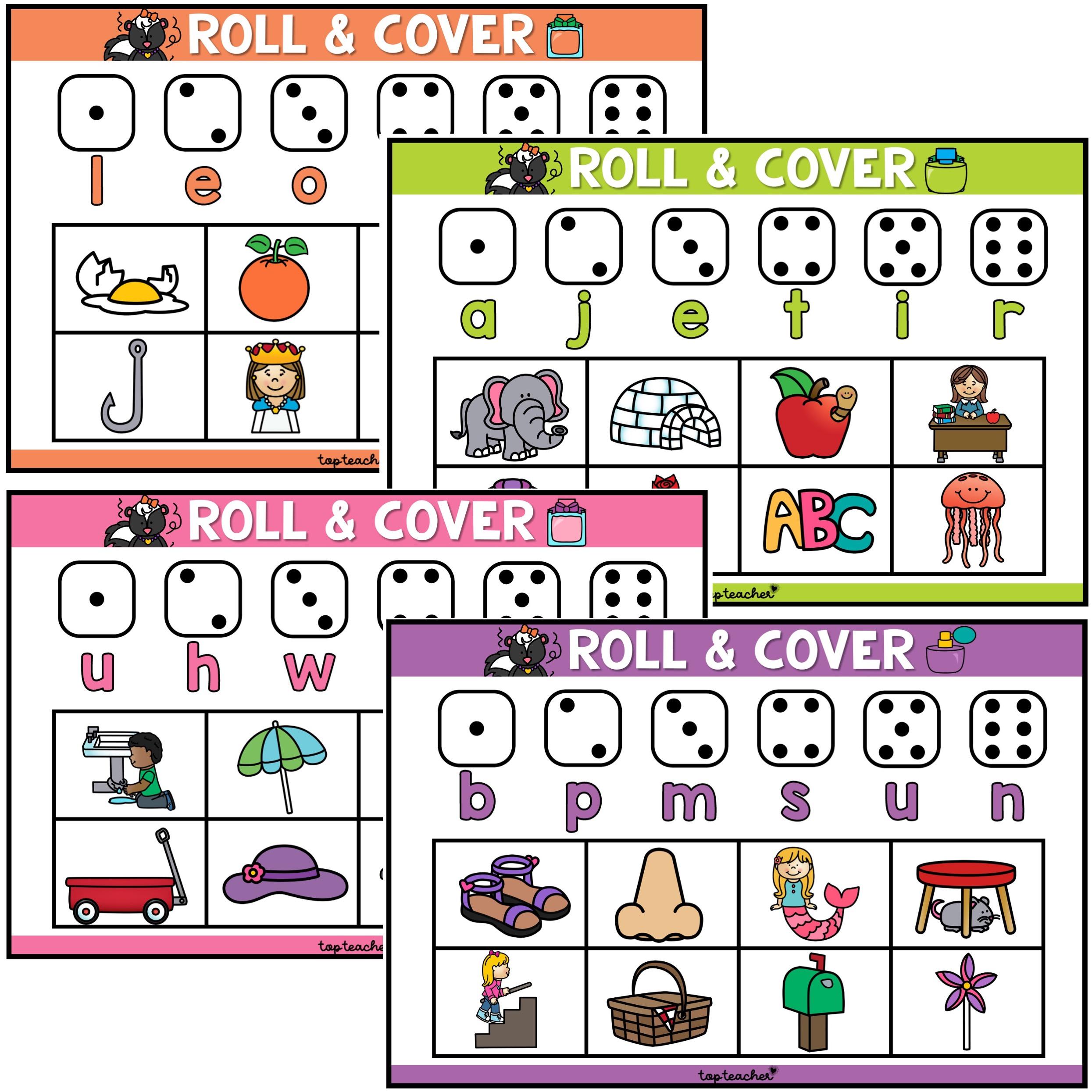 Initial Sound Task Cards: Roll & Cover - Top Teacher
