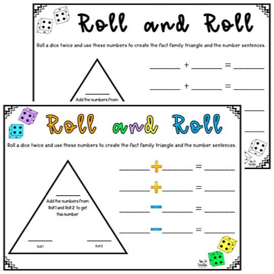 Roll & Roll: Addition & Subtraction Fact Families - Top Teacher