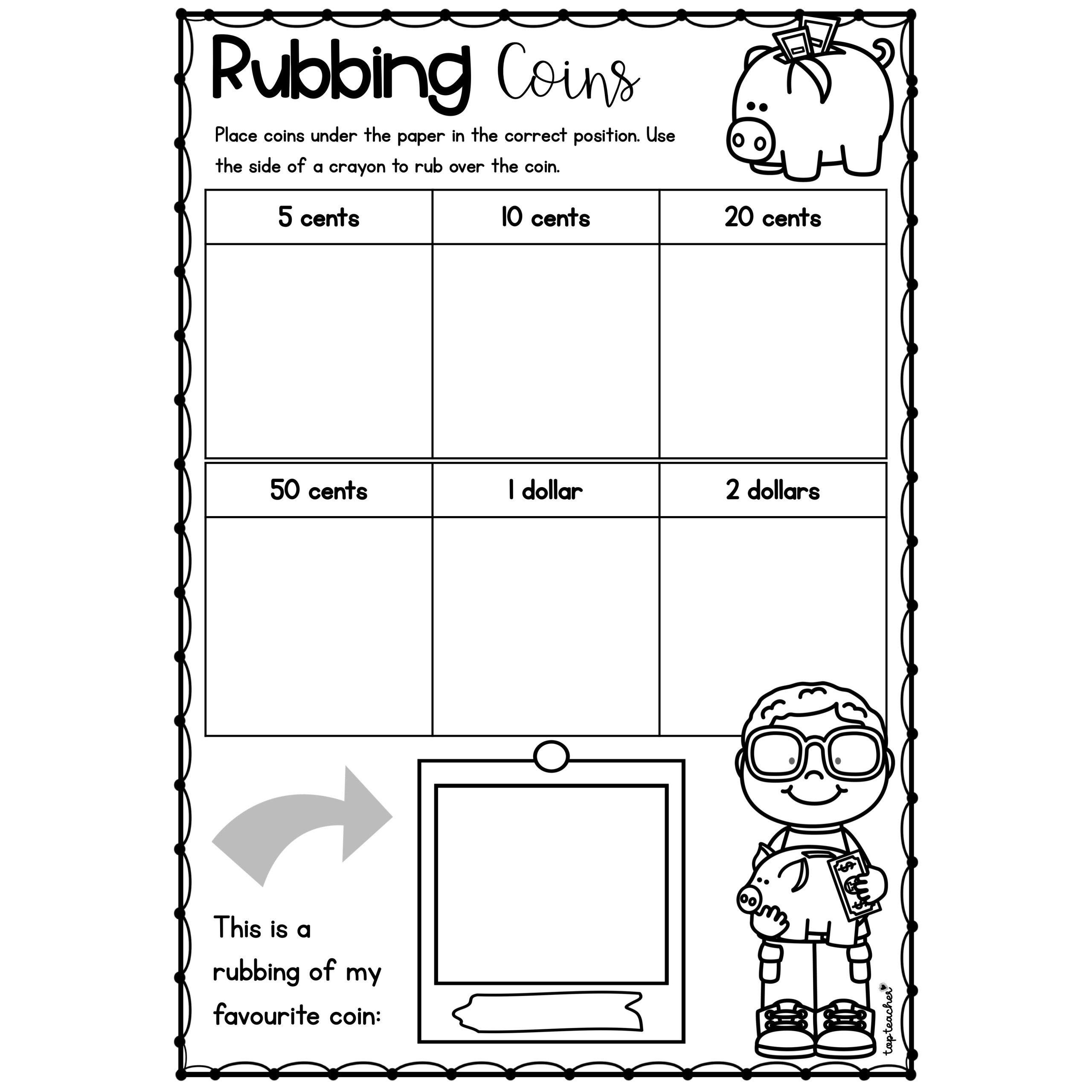 Coin Rubbing Worksheet