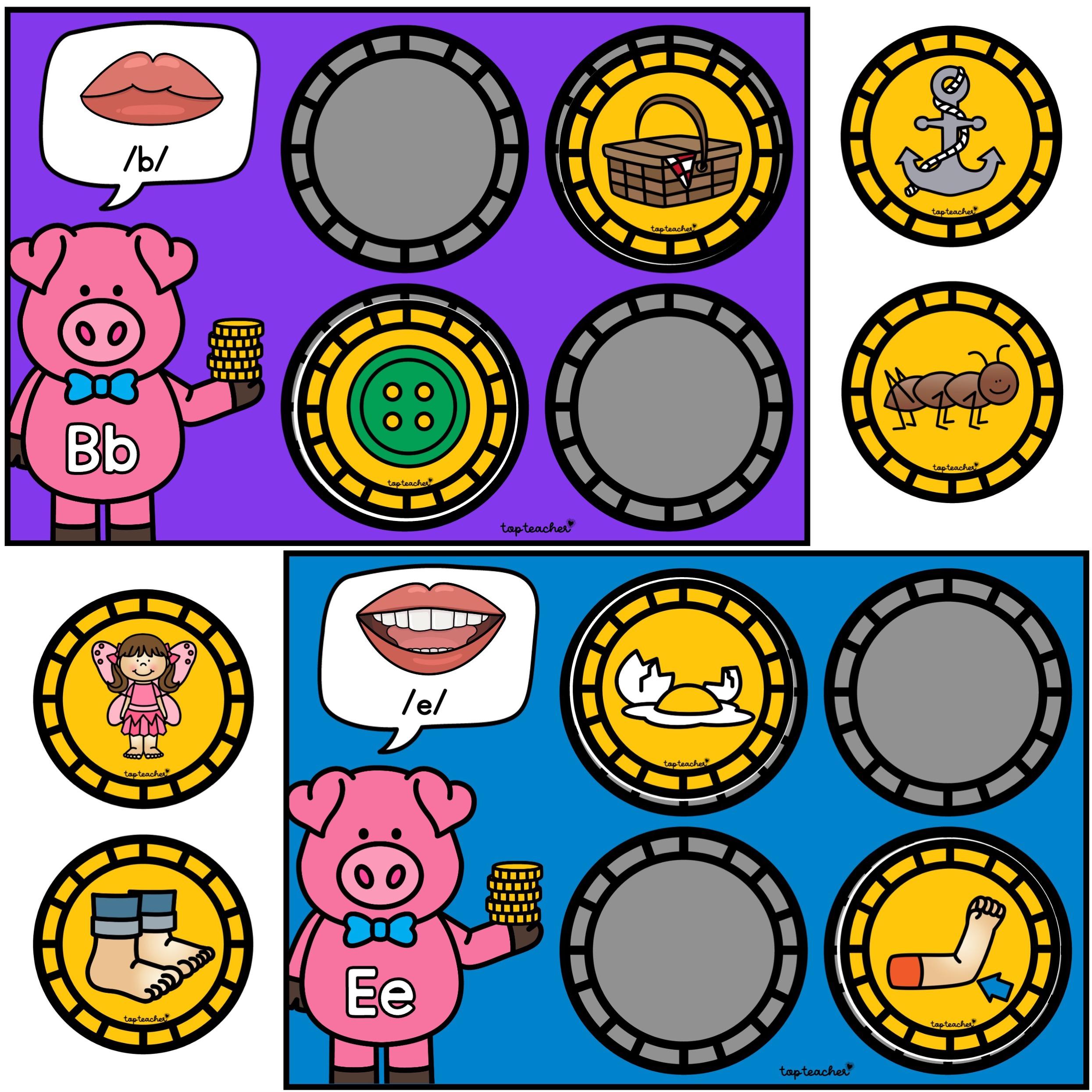 Initial Sound Task Cards: Say It, Match It - Top Teacher