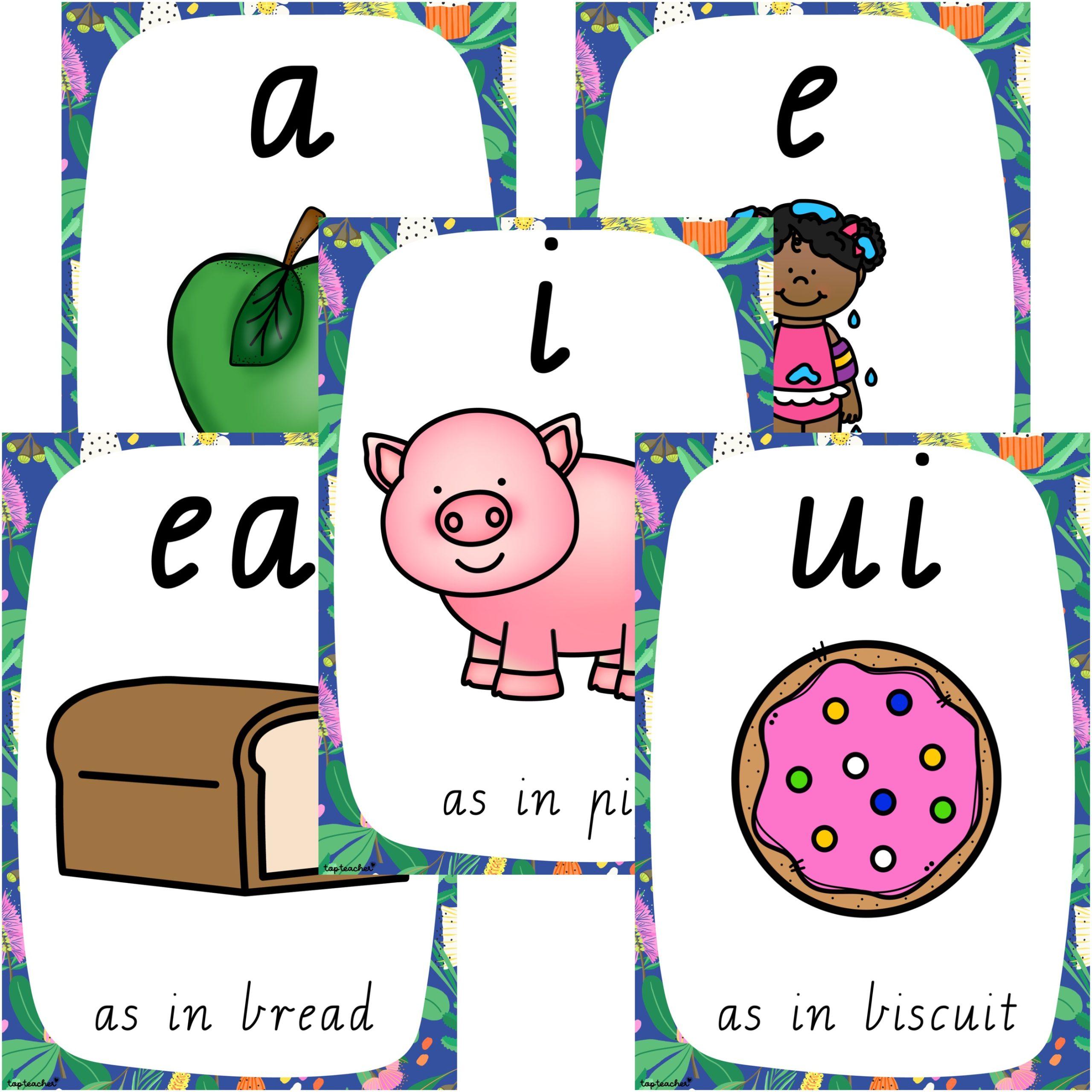 Short Vowel Posters Let’s Bloom Print - Top Teacher
