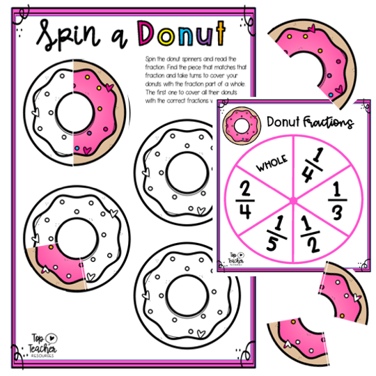 Donut Fractions Game - Top Teacher