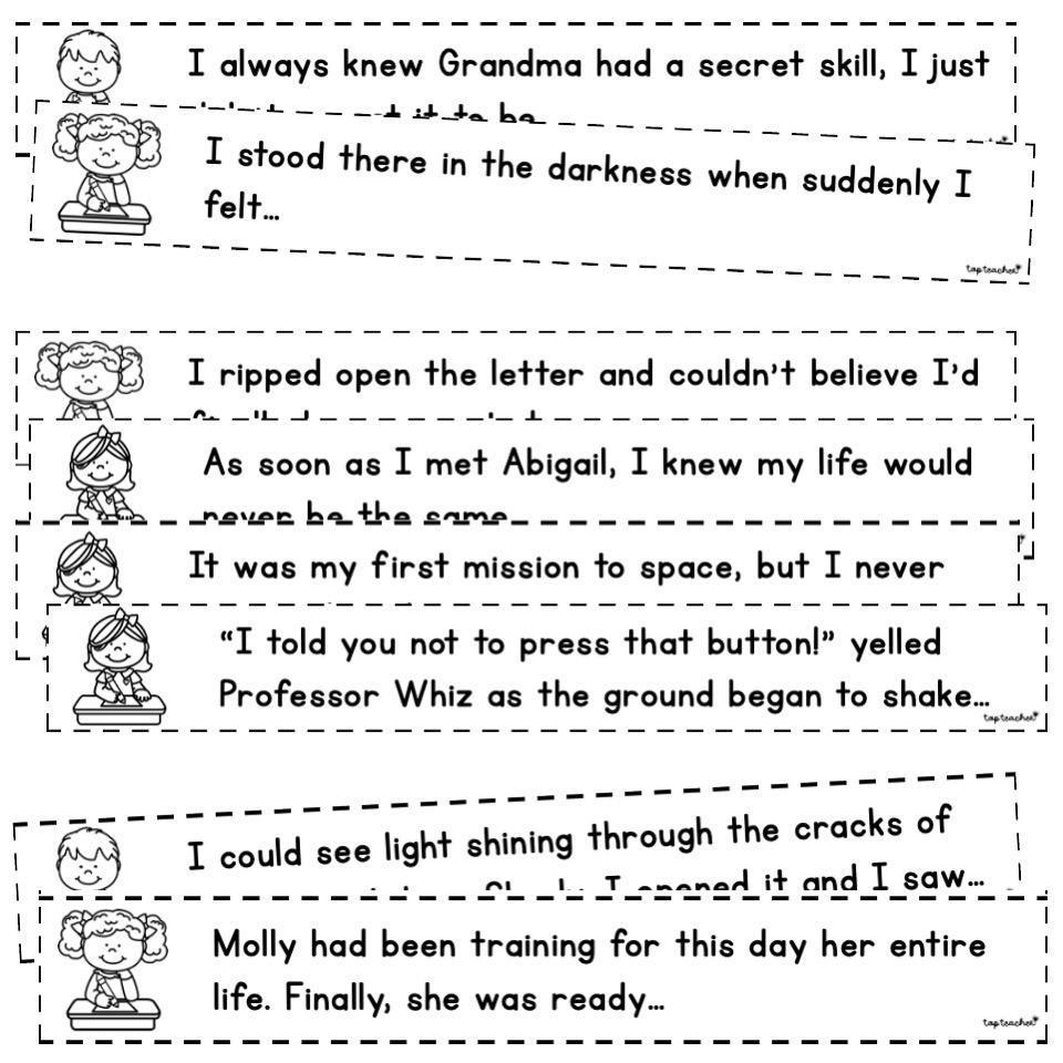 Story Starter Sentence Strips - Top Teacher