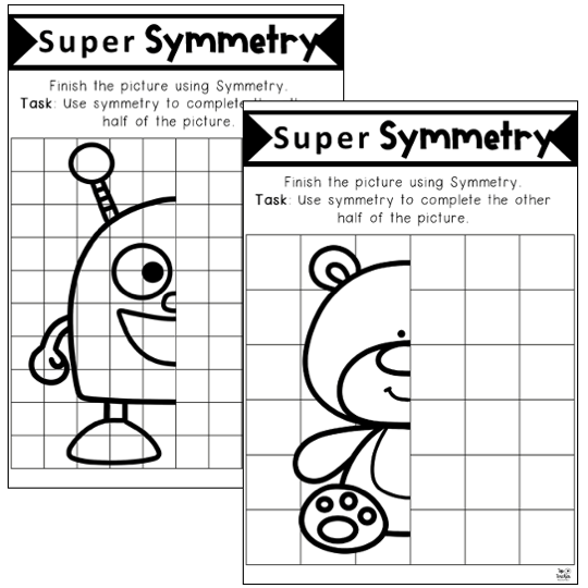 Symmetry Finish the Picture Worksheets - Top Teacher