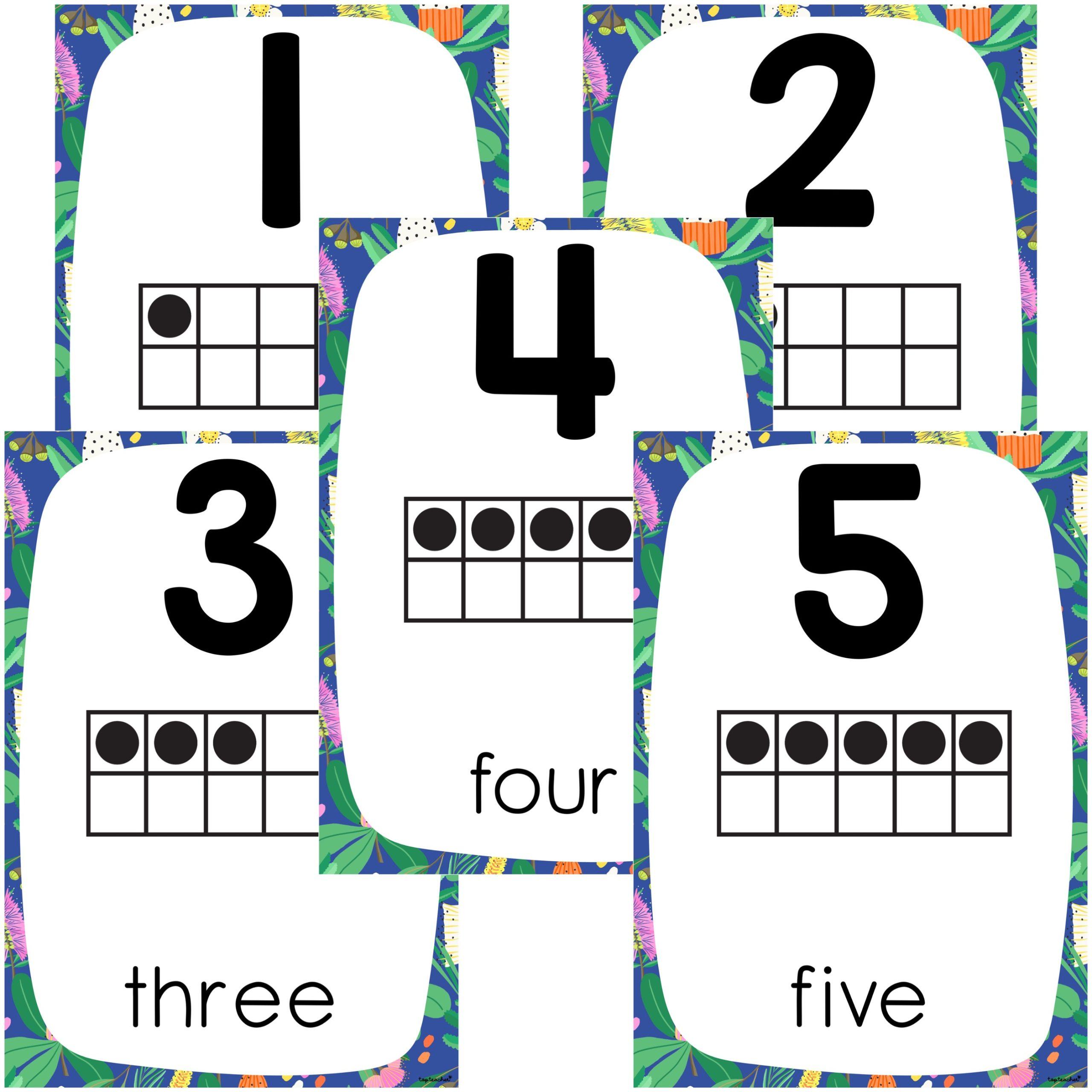 Tens Frame Posters to 20 Let’s Bloom Print - Top Teacher