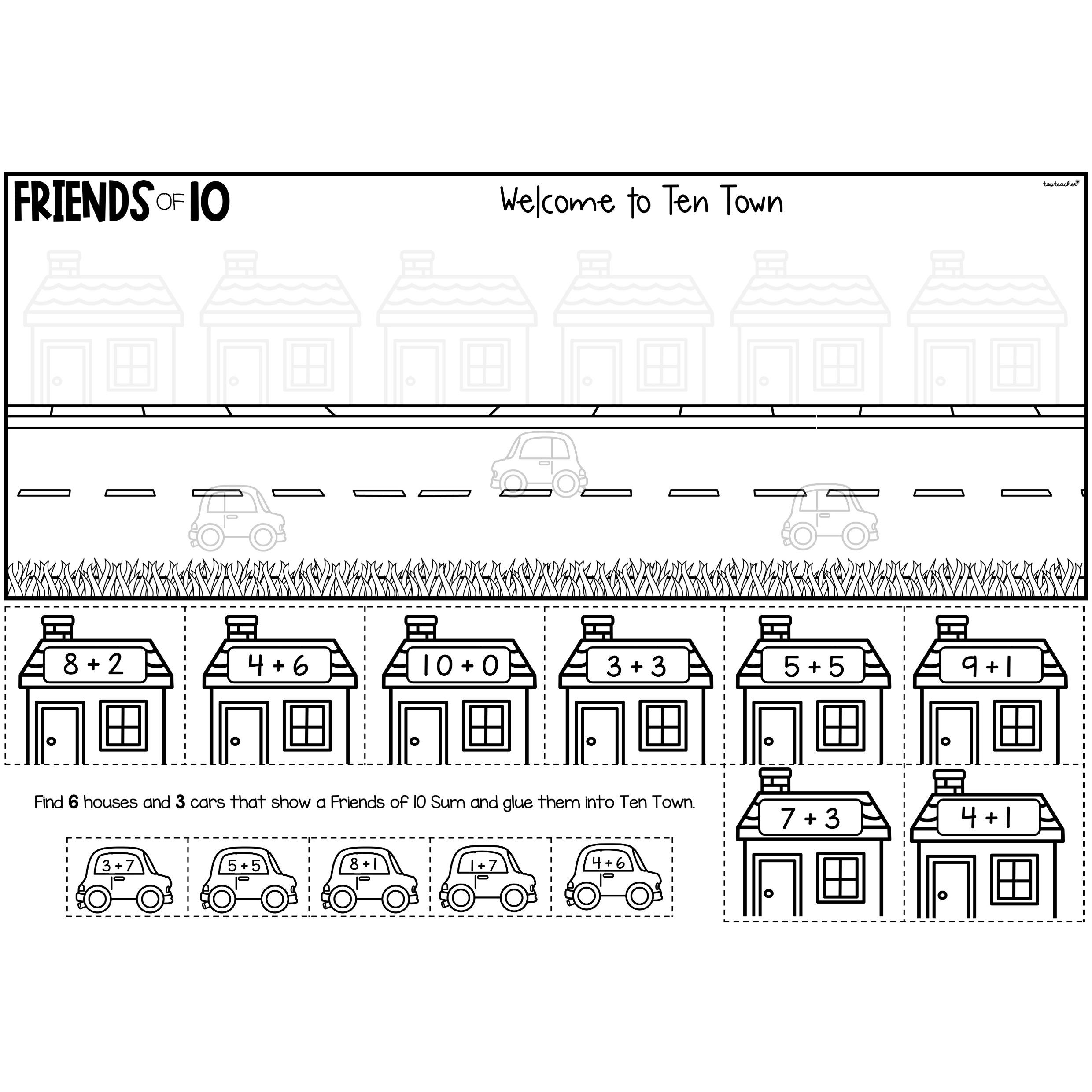 Welcome to Ten Town Friends of Ten Worksheet - Top Teacher