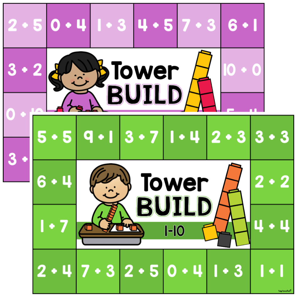 Tower Build Game: Addition to 10 - Top Teacher