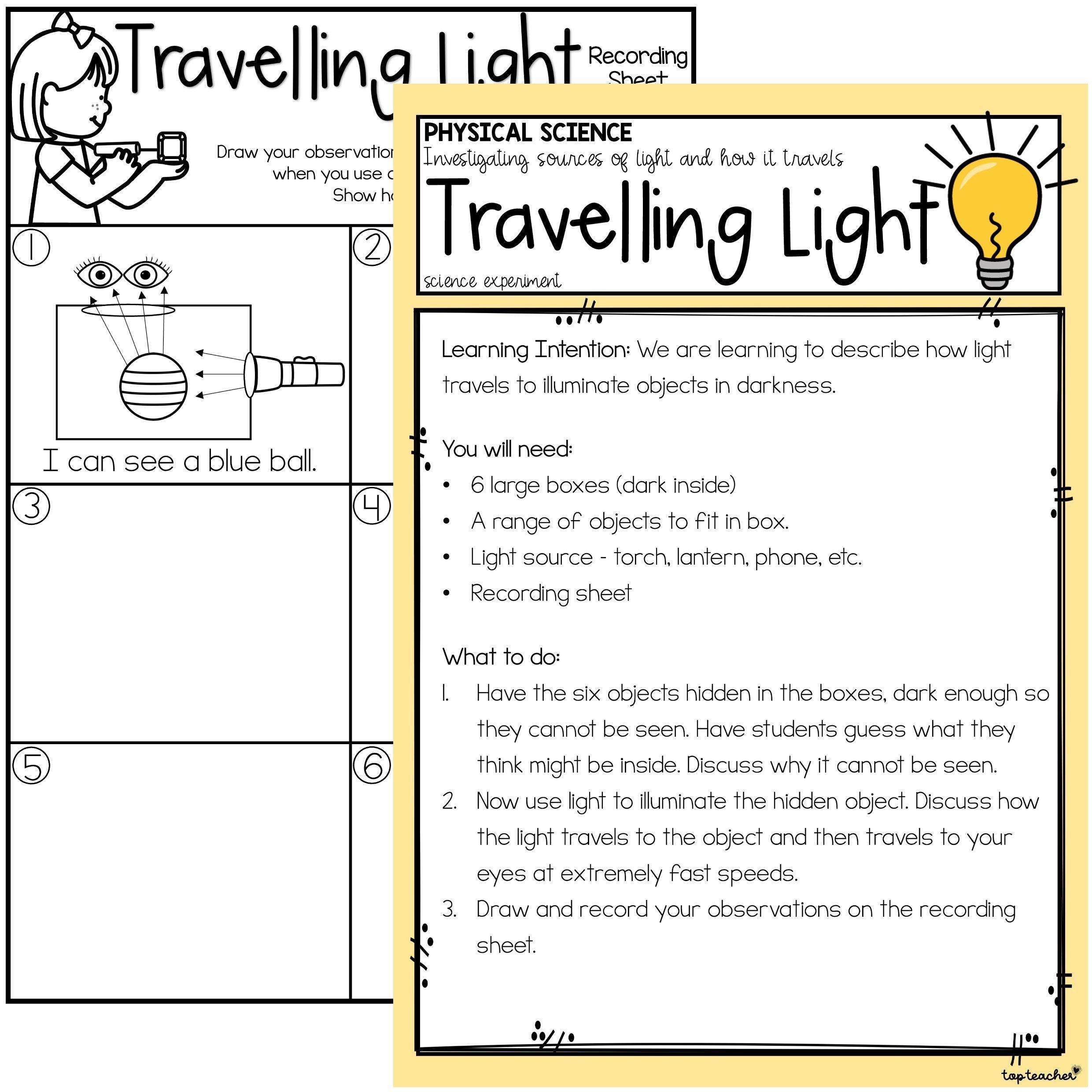 Travelling Light Investigation - Top Teacher