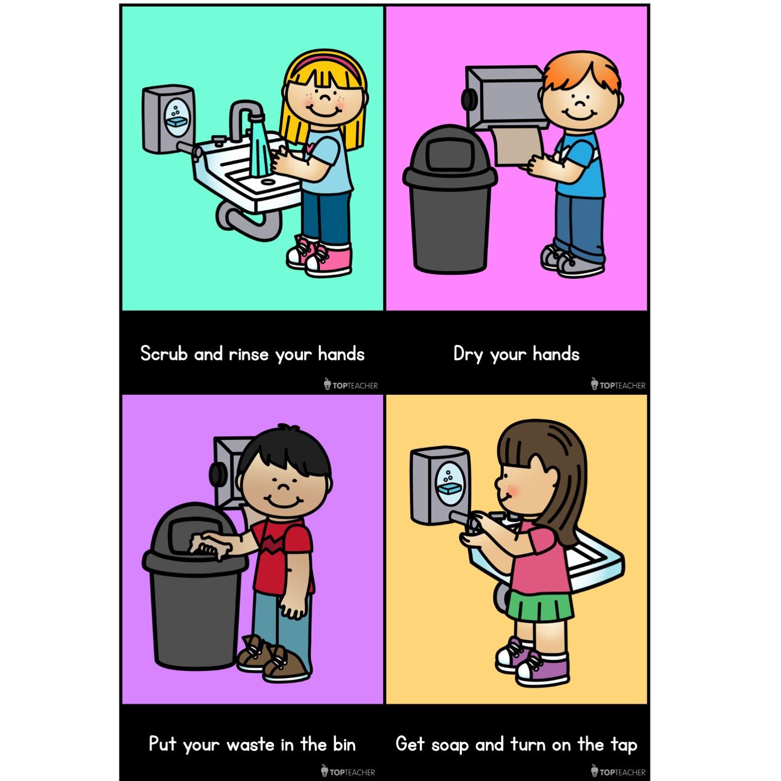 Wash Your Hands Sequencing Cards - Top Teacher