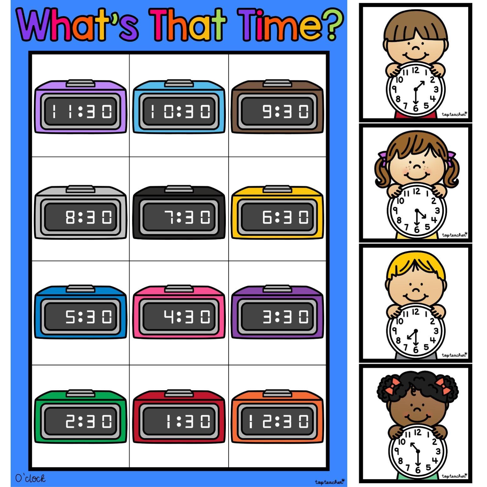 What's That Time Game: O'Clock Analog to Digital - Top Teacher