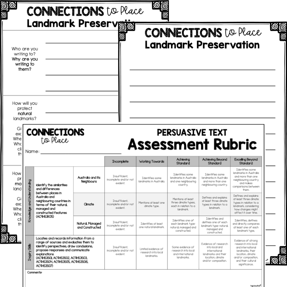 Geography Assessment Year 3: Landmark Preservation Assessment - Top Teacher