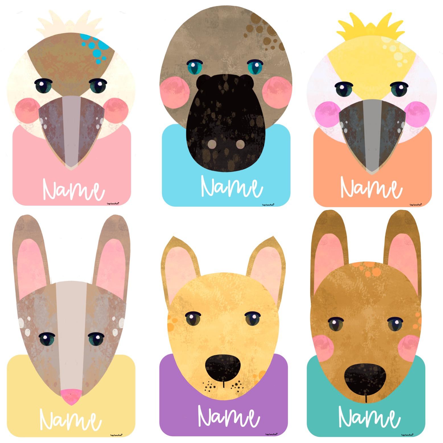 Animal Face Labels Animalia - Top Teacher