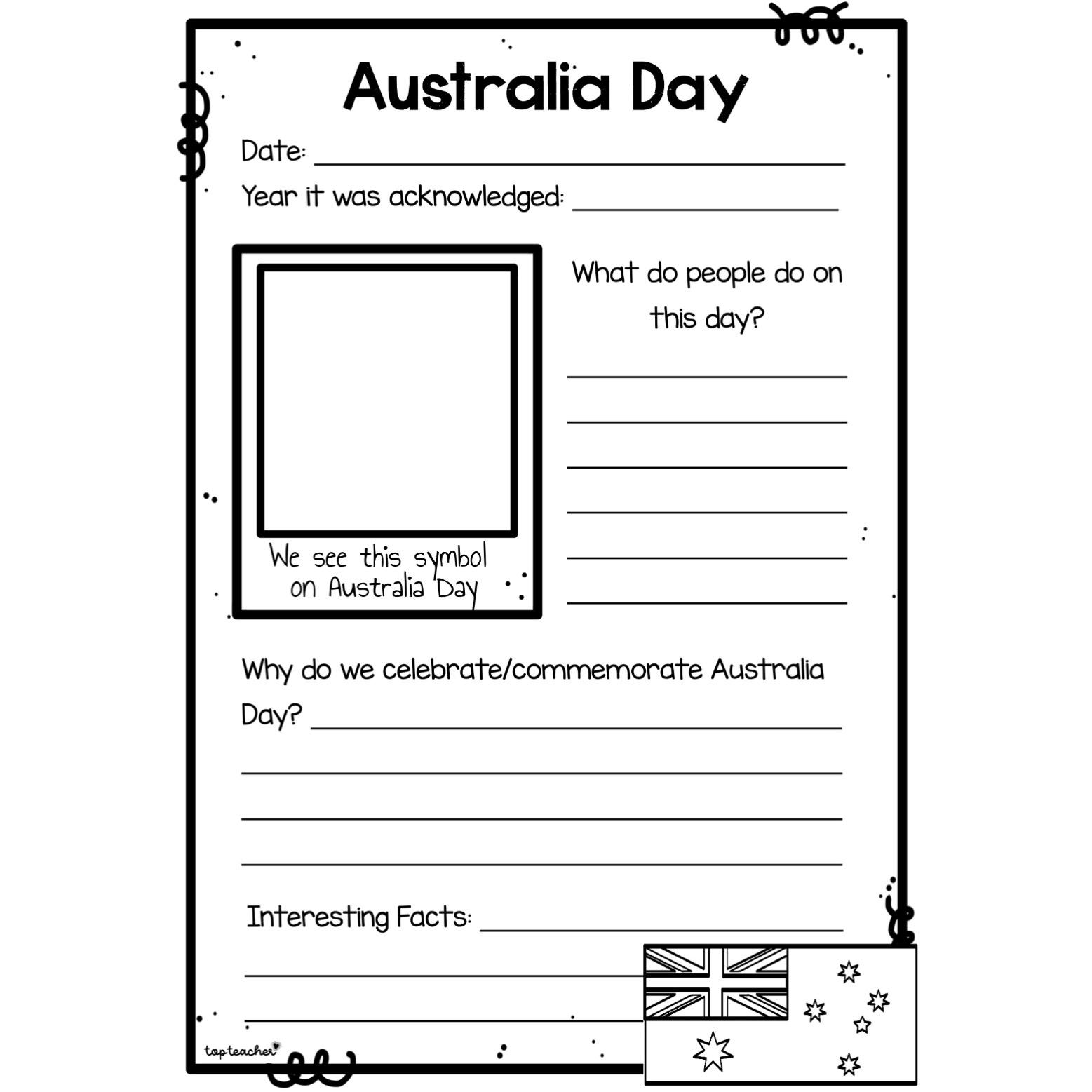 Australia Day Worksheet - Top Teacher