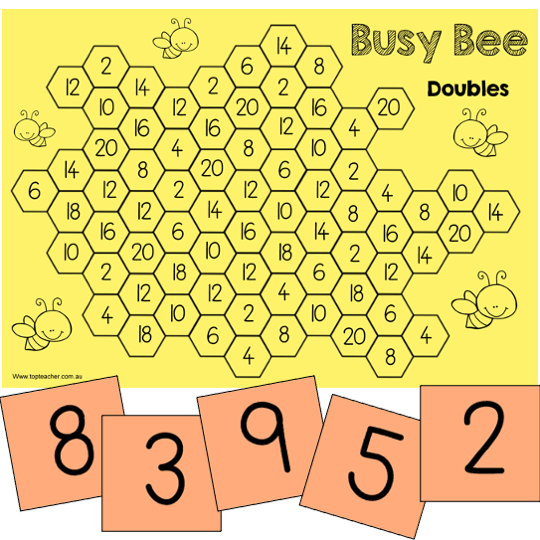 Busy Bee Doubles Game - Top Teacher