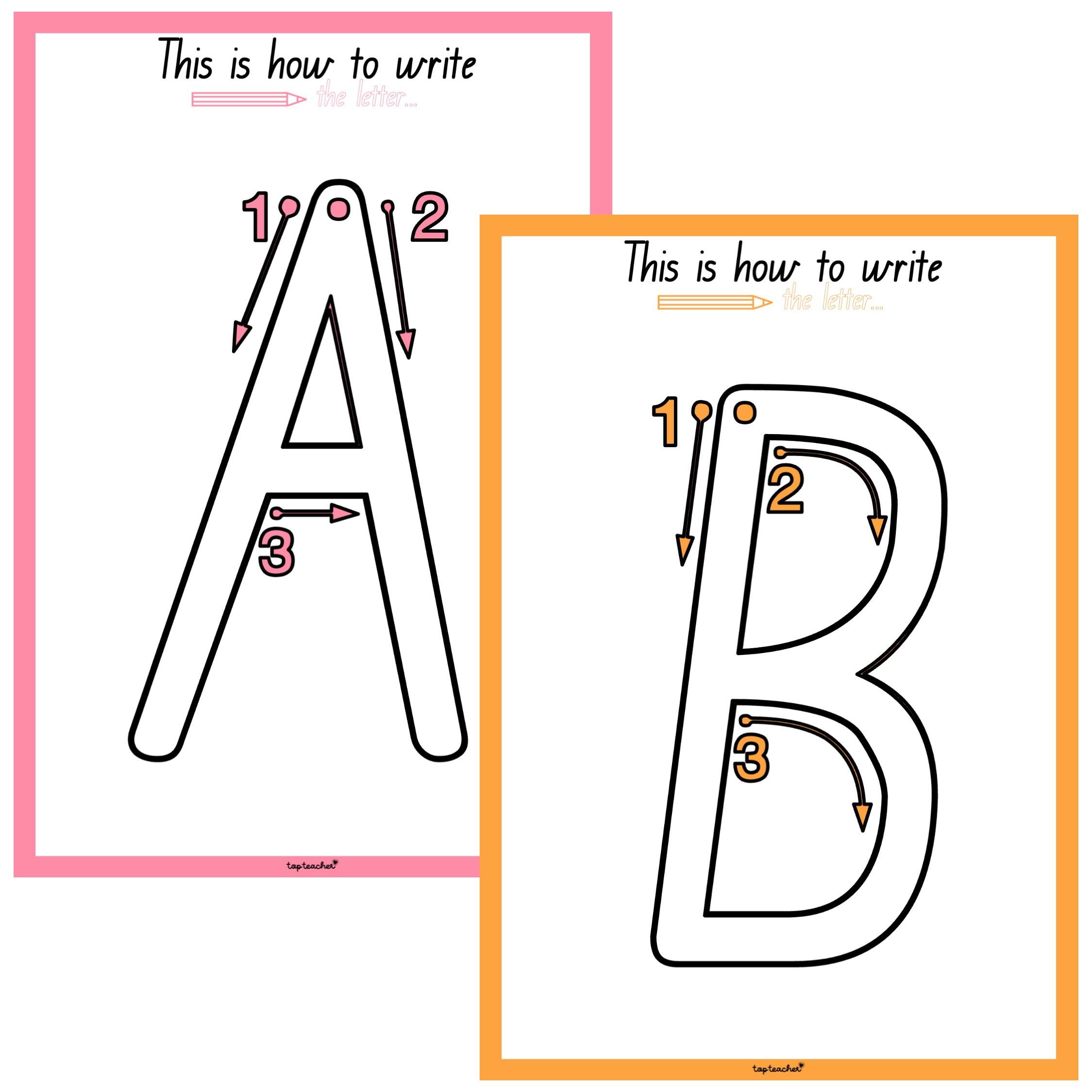 Uppercase Letter Formation Posters - Top Teacher