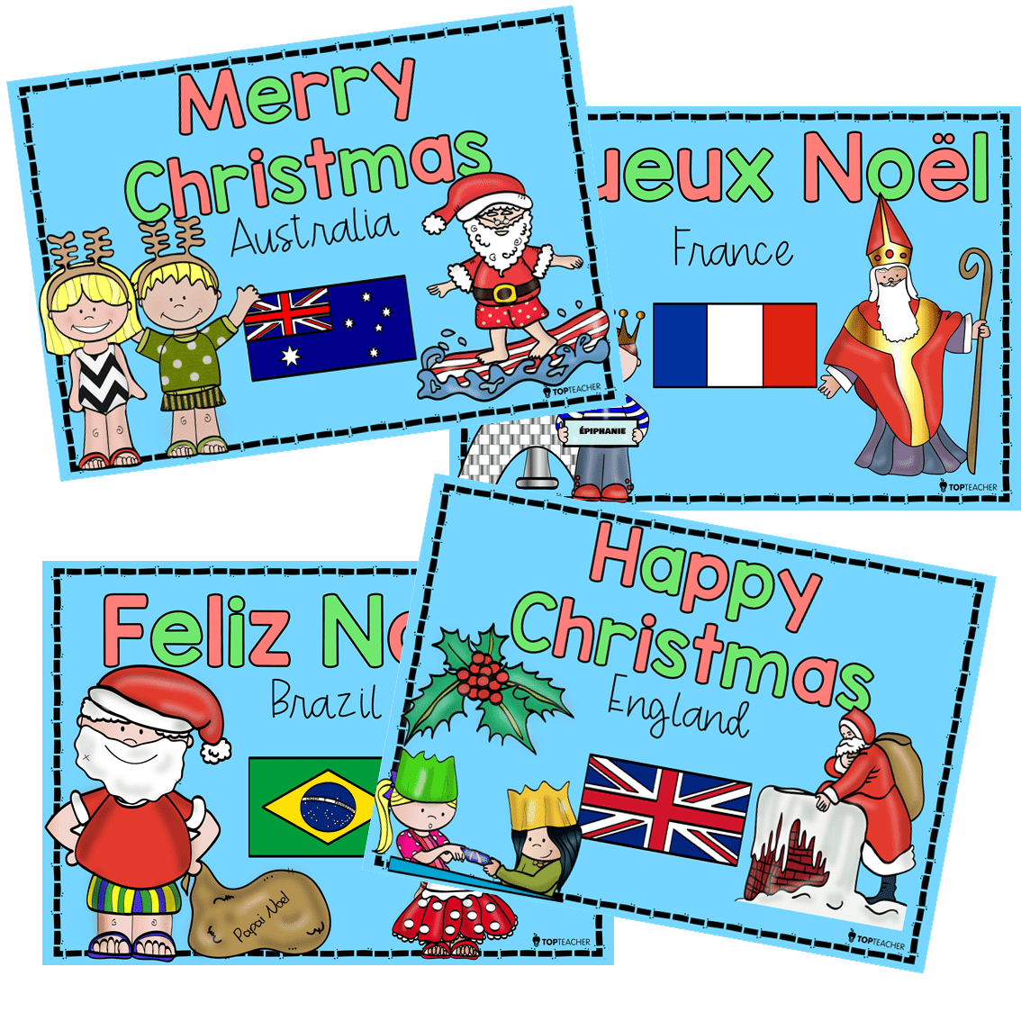 Christmas Around the World Posters - Top Teacher