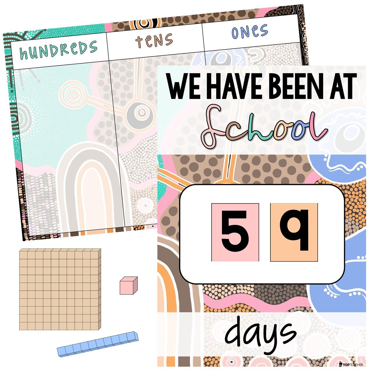 Days at School Poster & MAB Blocks Juguli - Top Teacher