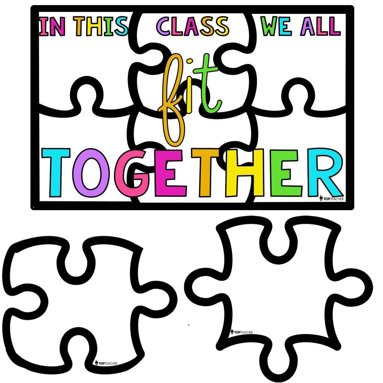 Everyone Fits Here Friendship Puzzle - Top Teacher
