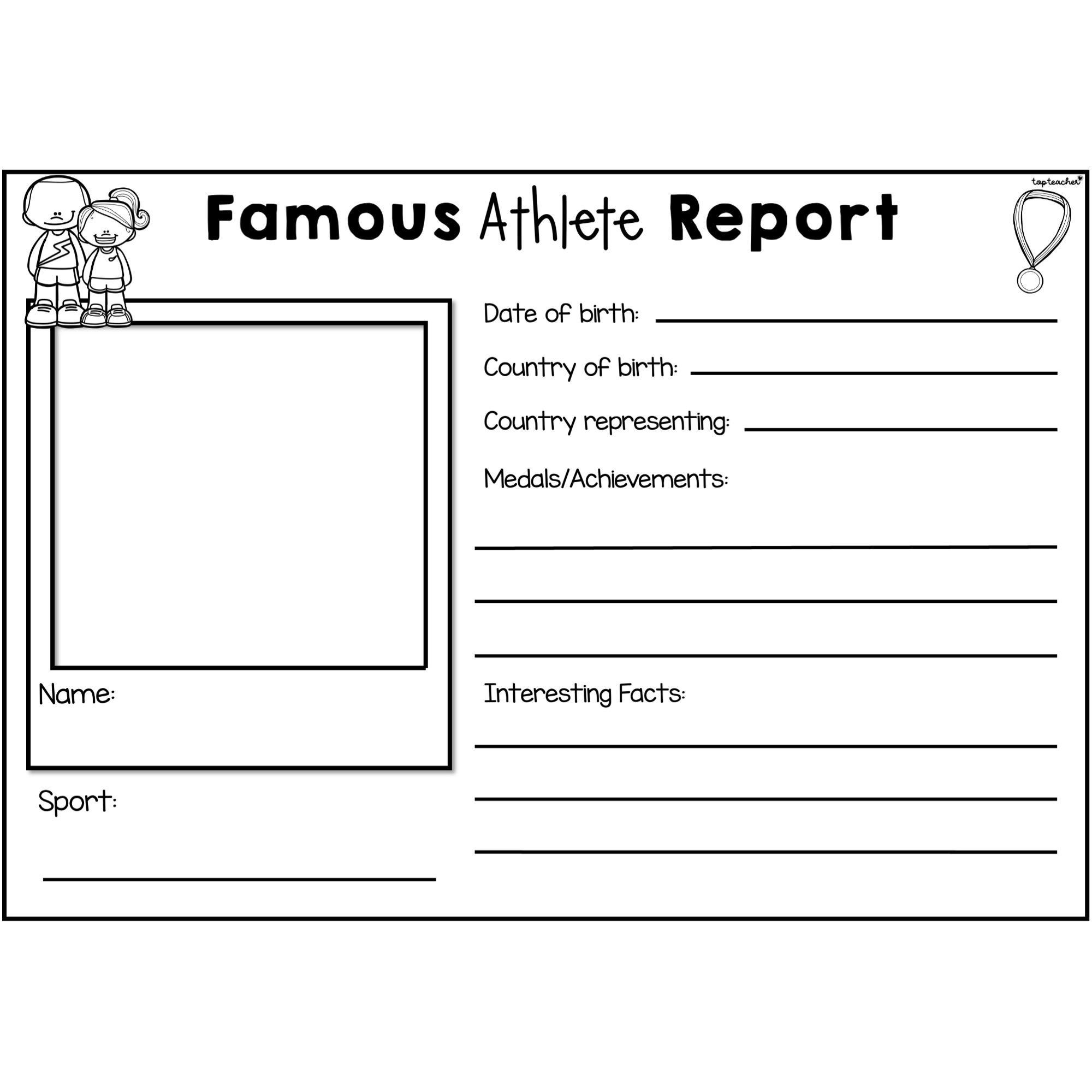 Famous Athlete Report - Top Teacher