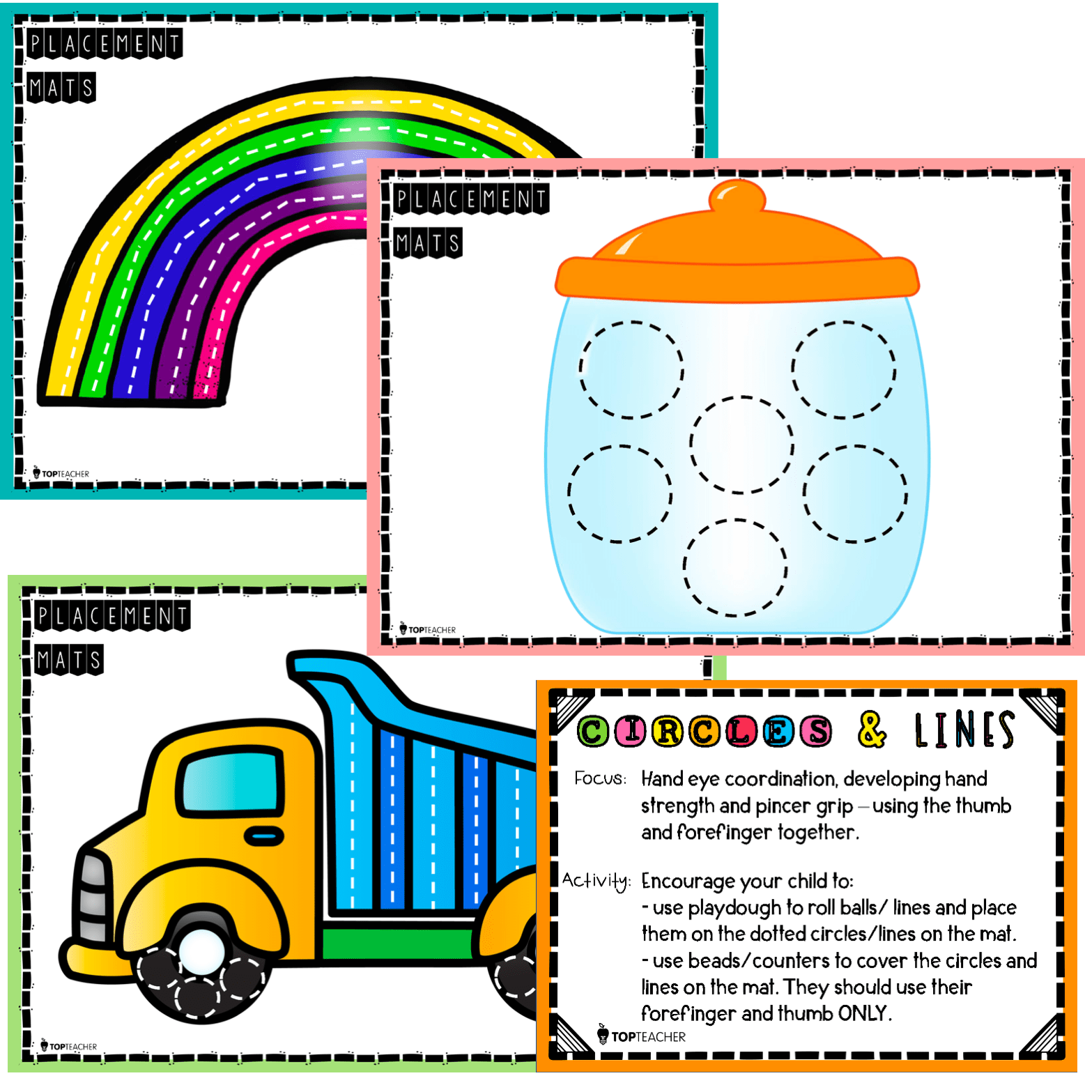Fine Motor Picture Mats - Top Teacher