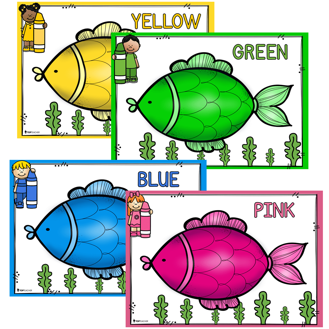 Five Little Fish Colour Sorting - Top Teacher