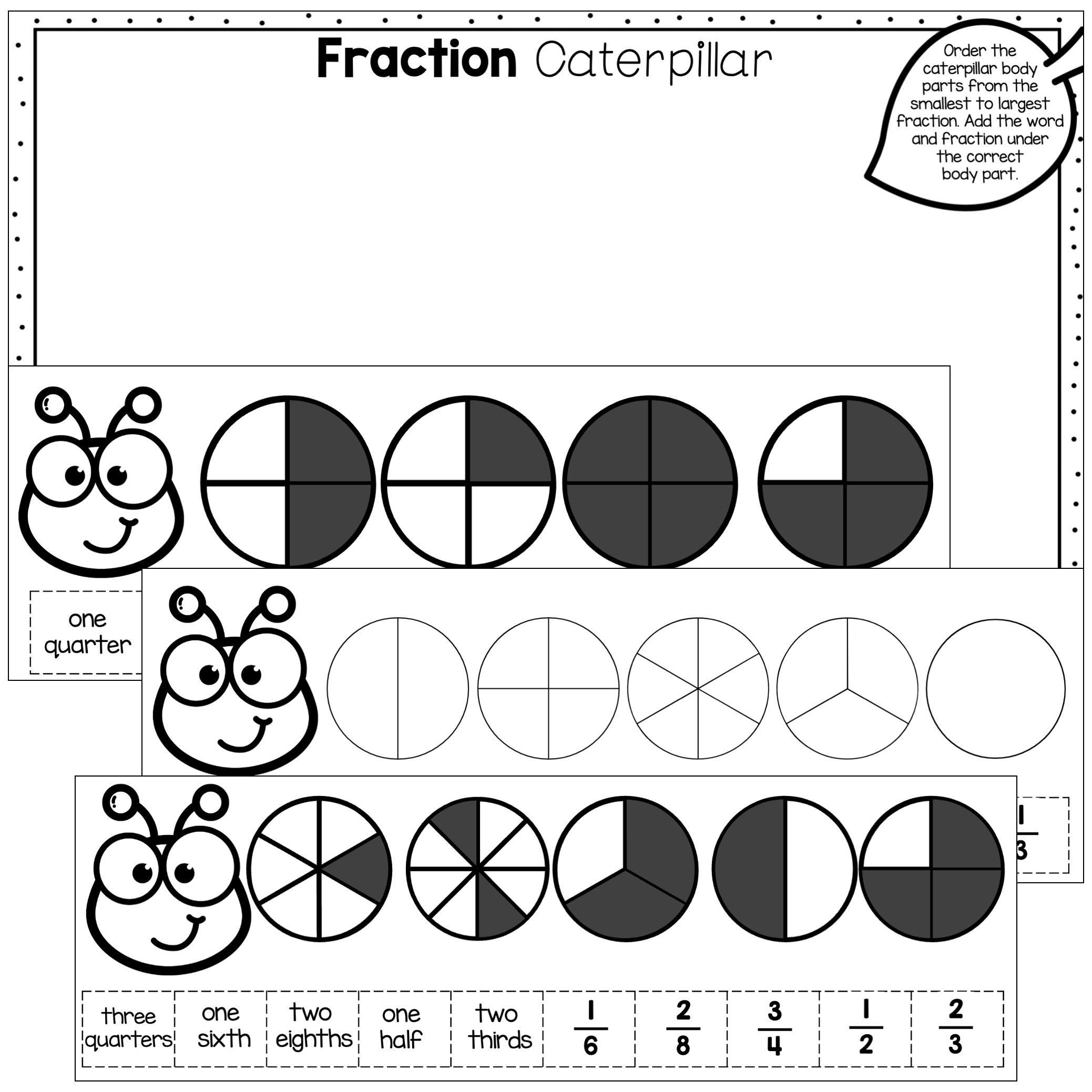 Fraction Caterpillar: Order & Label Fractions Activity - Top Teacher