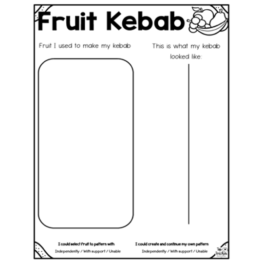 Fruit Kebab Pattern Activity - Top Teacher