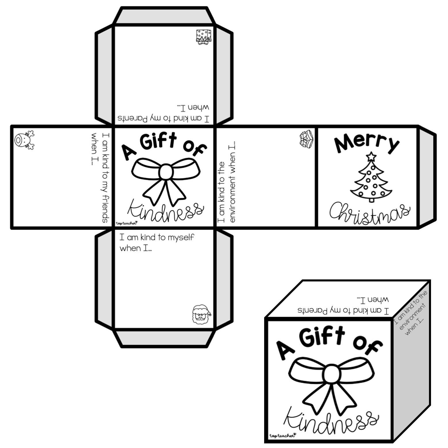 Christmas Cube: Gift of Kindness Activity - Top Teacher