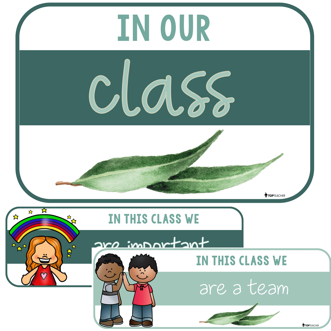 Growth Mindset Posters Eucalyptus - Top Teacher