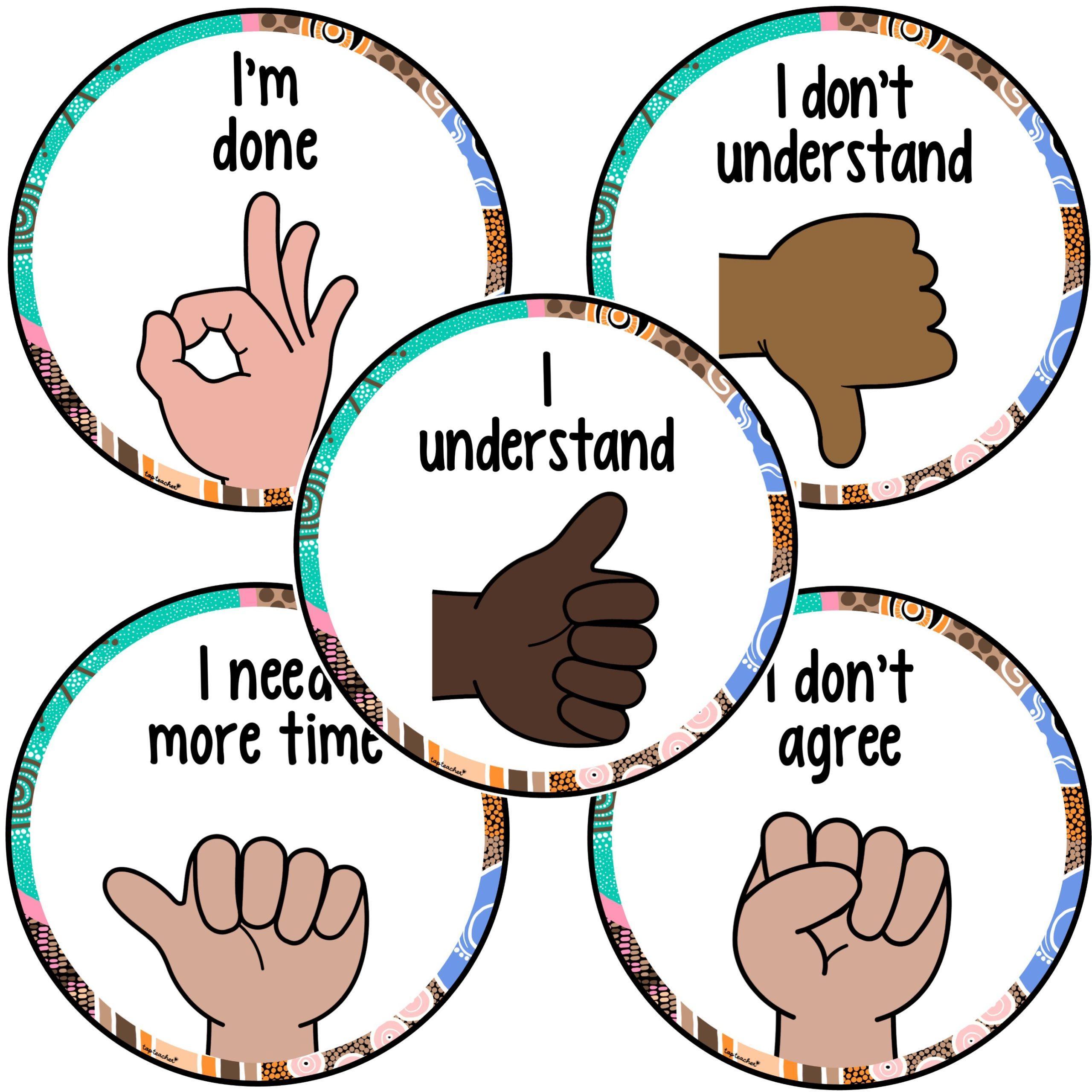 Hand Signals Display Juguli - Top Teacher