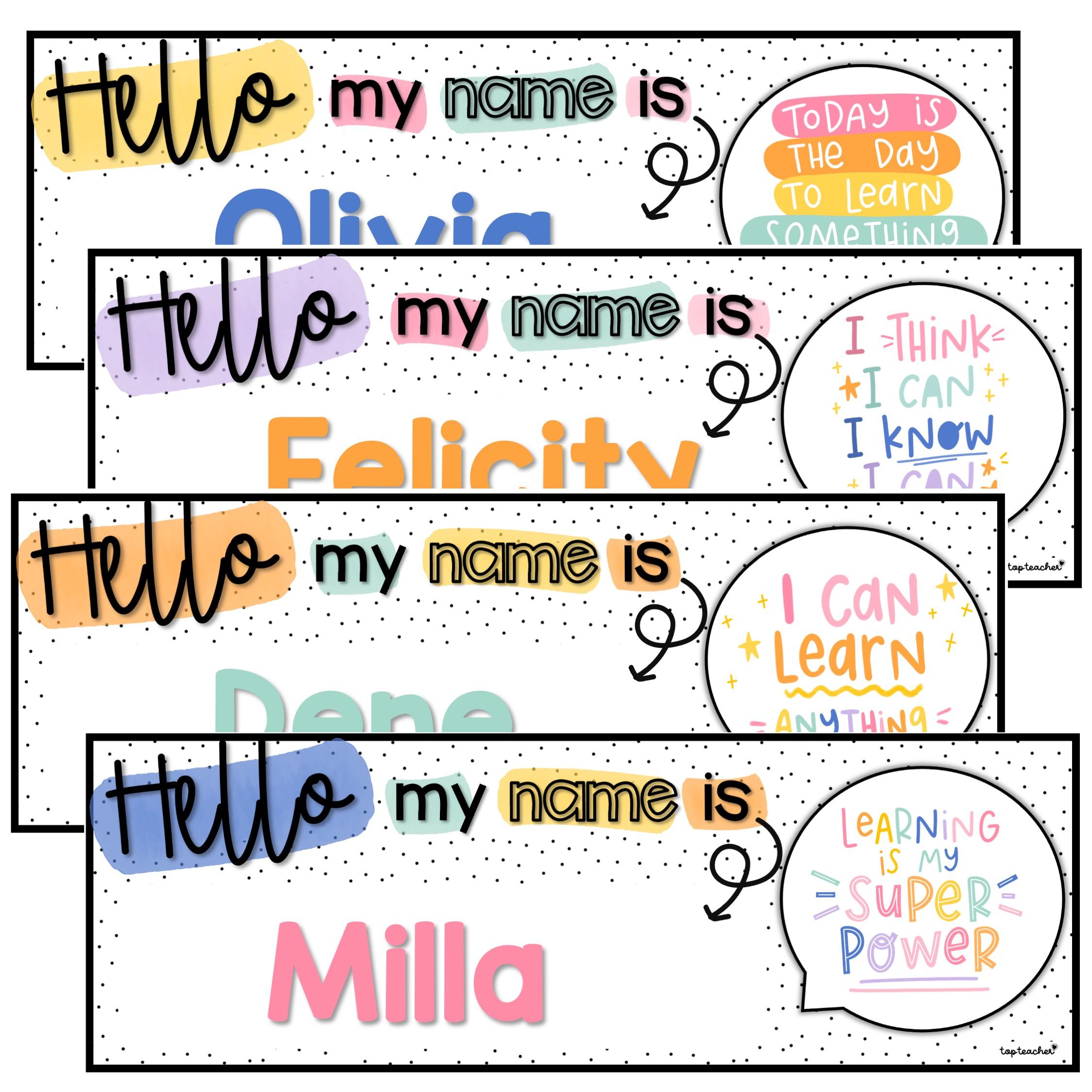 Hello Desk Plates Good Vibes Spots - Top Teacher