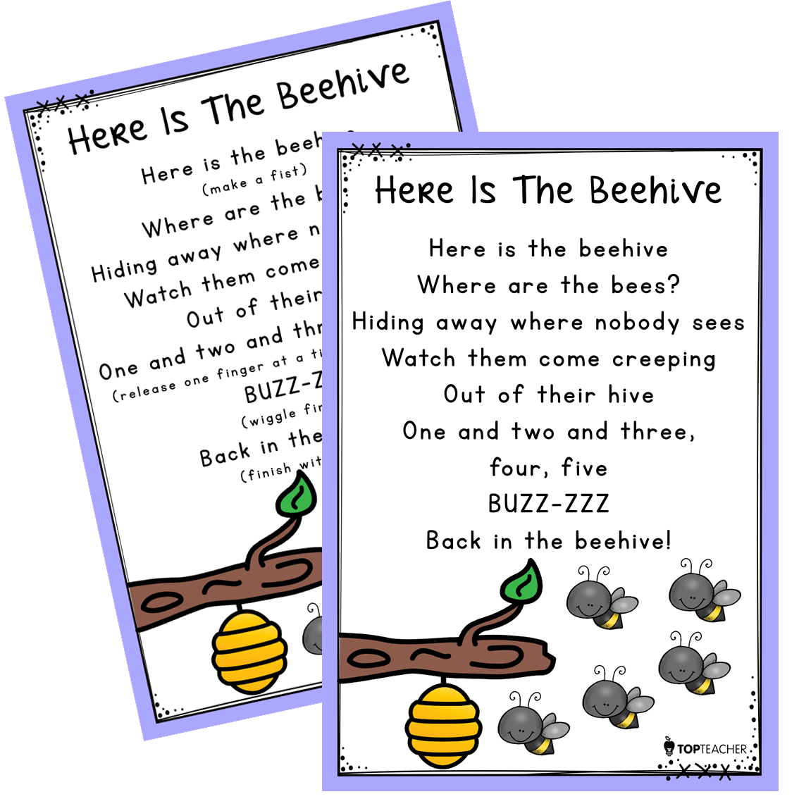 Here is the Beehive Rhyme Poster - Top Teacher
