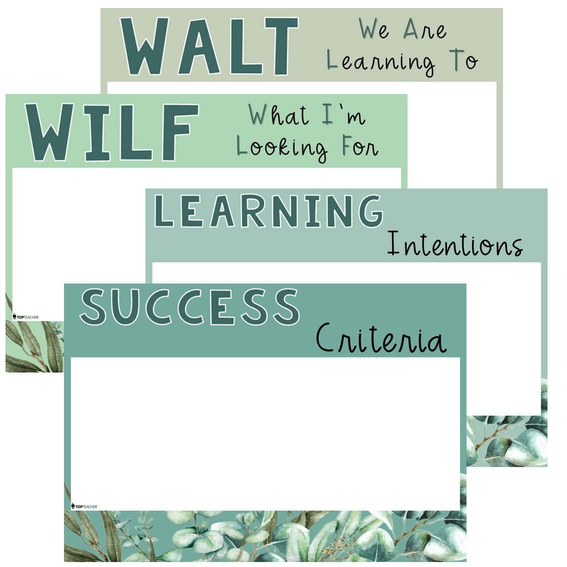 Learning Intentions Posters Eucalyptus - Top Teacher
