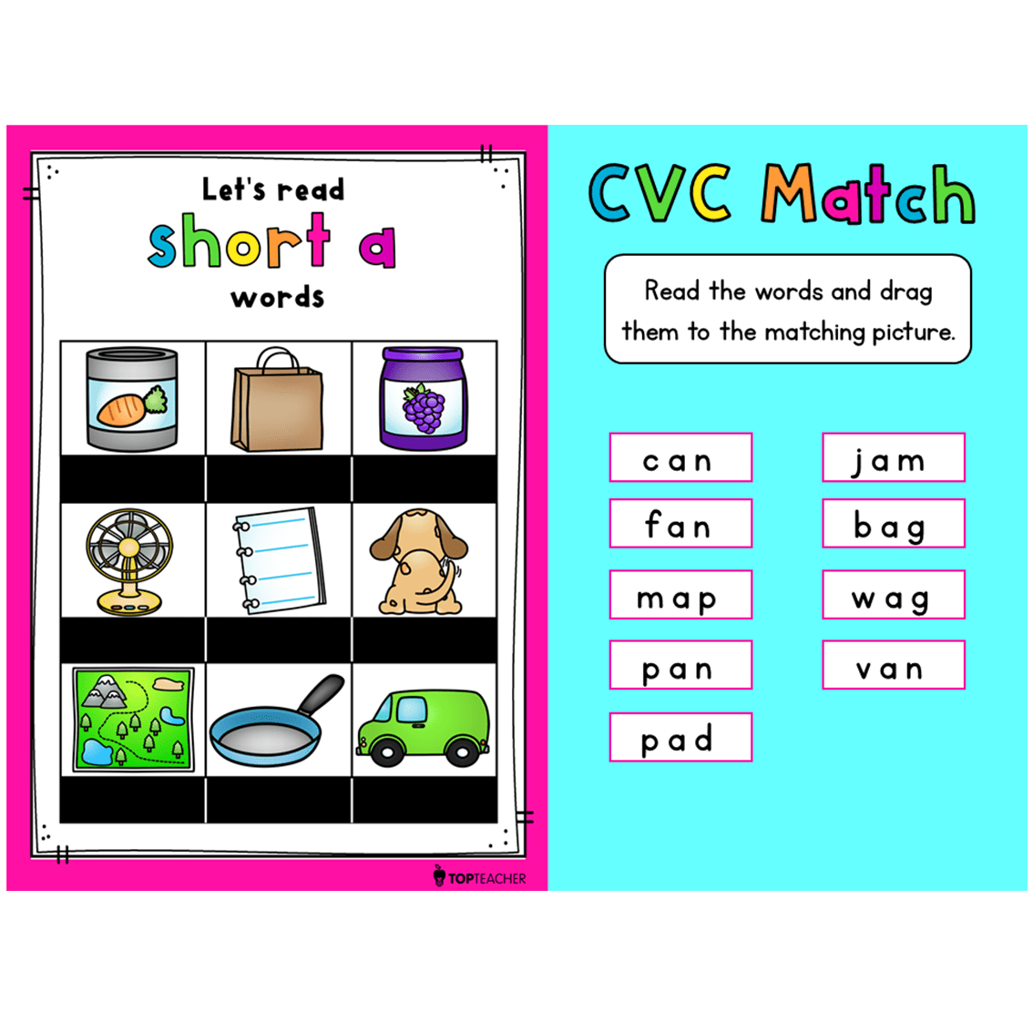 Let's Read CVC Words POWERPOINT - Top Teacher