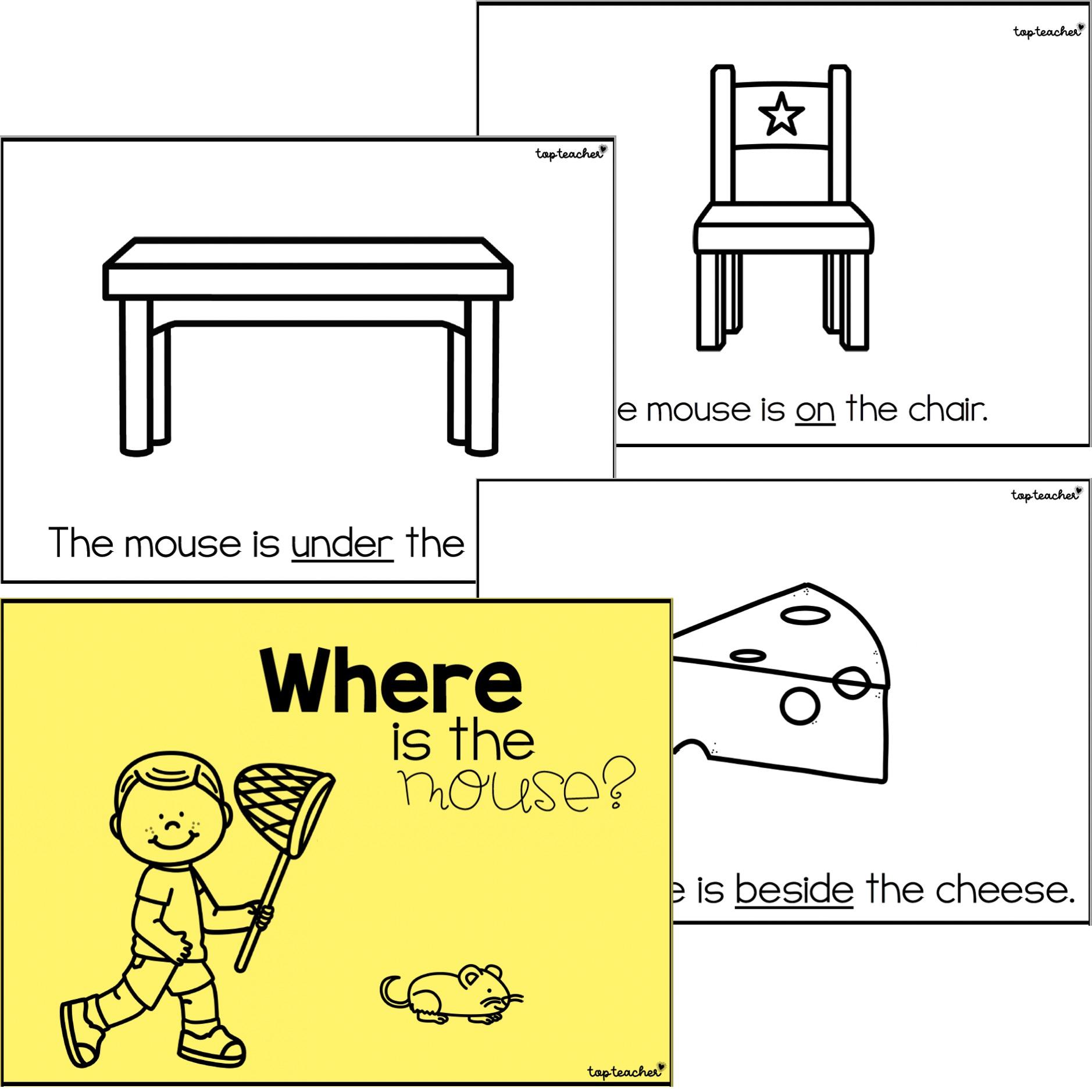 Where is the Mouse? Positional Language Booklet - Top Teacher