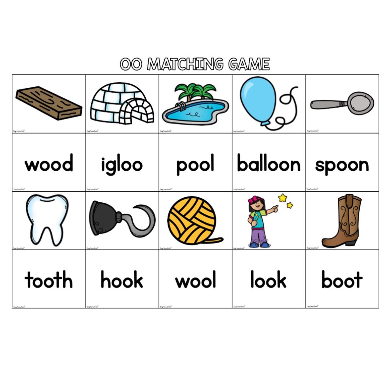 oo Picture & Word Match - Top Teacher